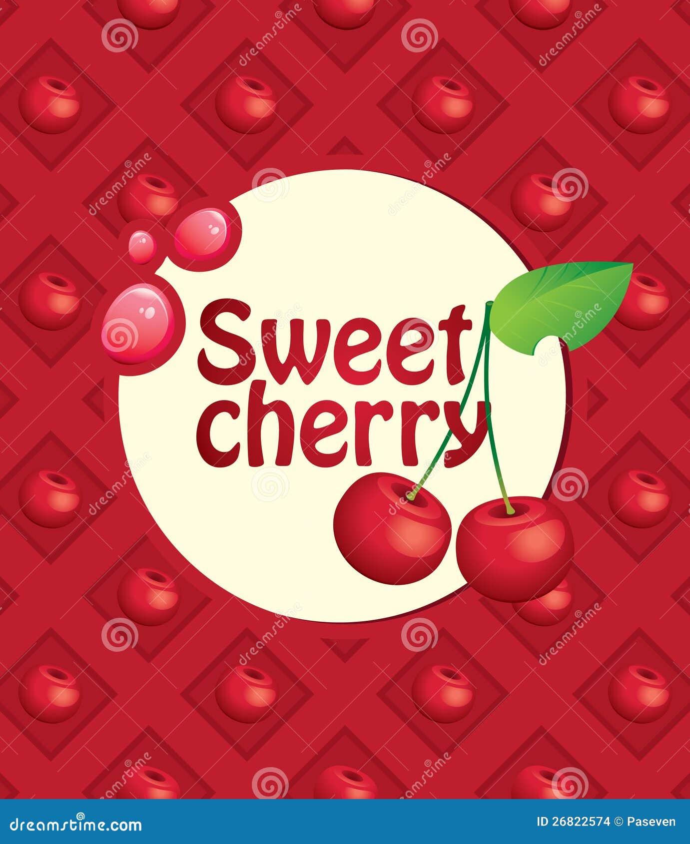 Sweet cherry stock vector. Illustration of abstract, leaf - 26822574