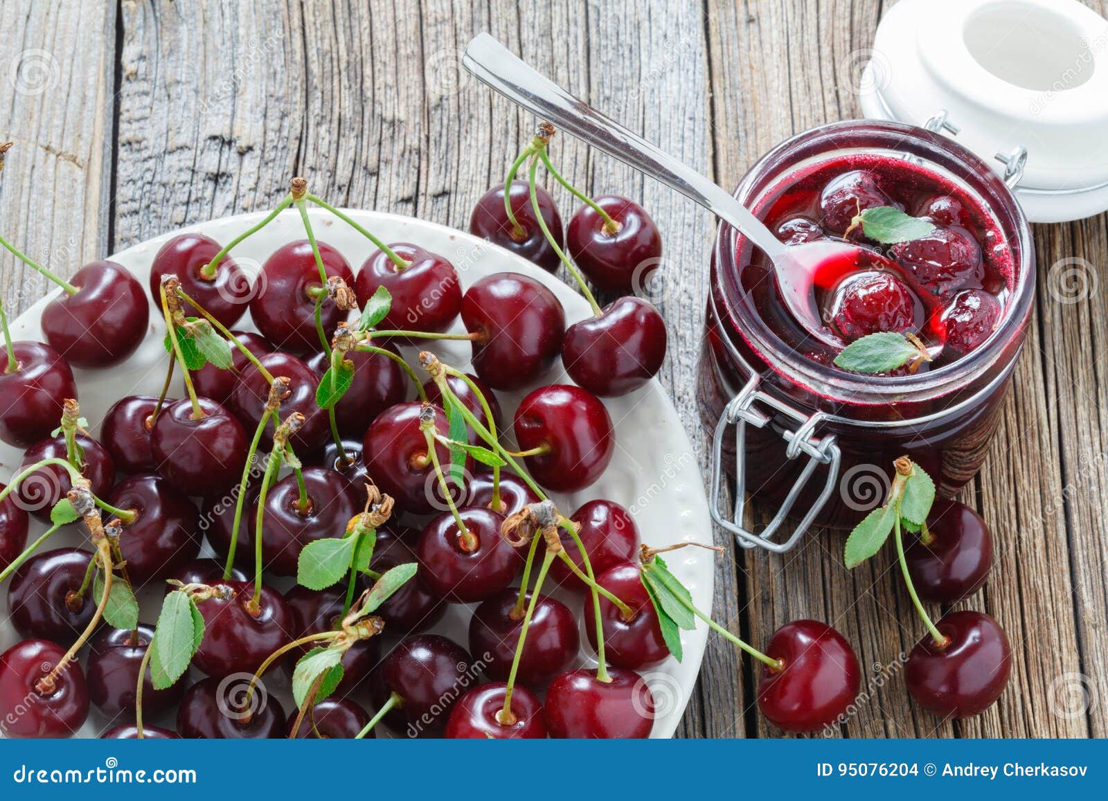 Sweet Cherry Background/ Cherry with Leaf Stock Photo - Image of leaf ...