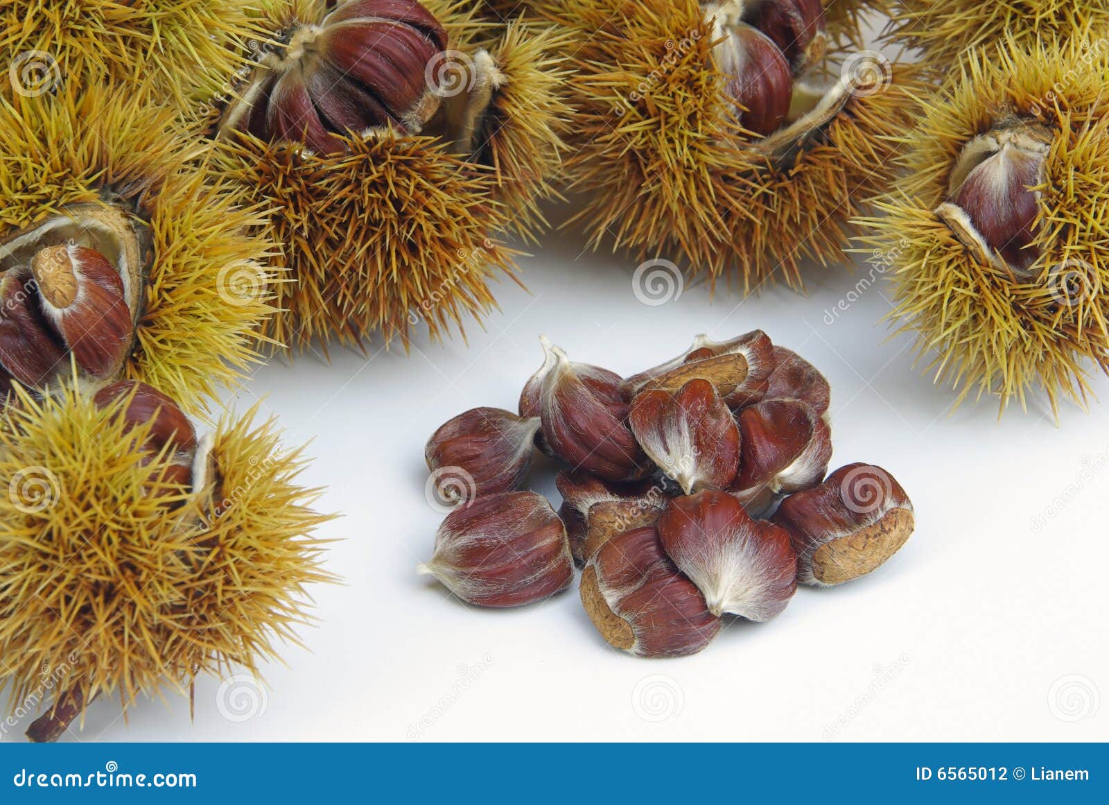 Sweet Chestnut Nuts Roasting For Eating In A Turning Drum. Royalty-Free ...