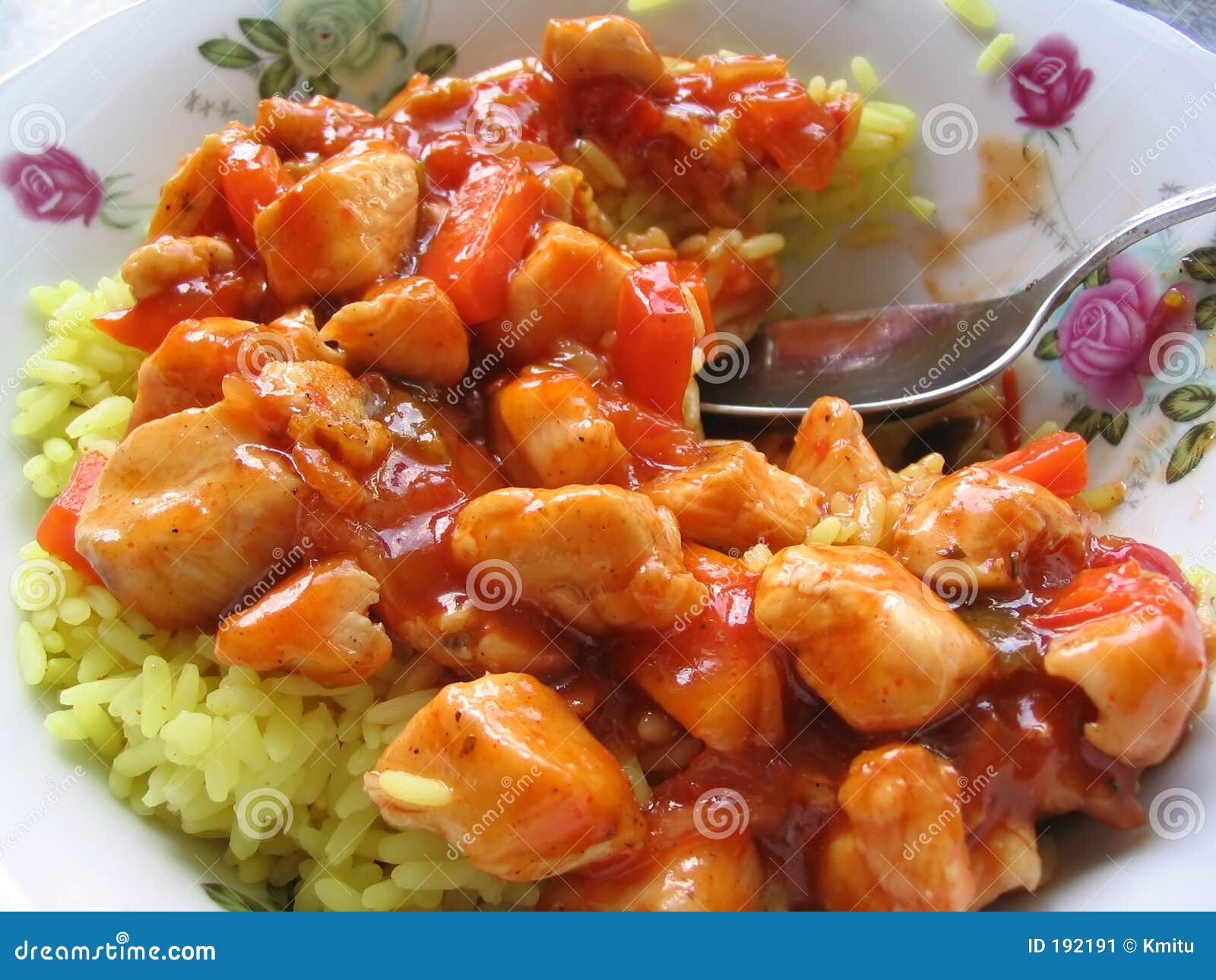 Sweet Chicken with Yellow Rice Stock Image - Image of chicken, luscious ...