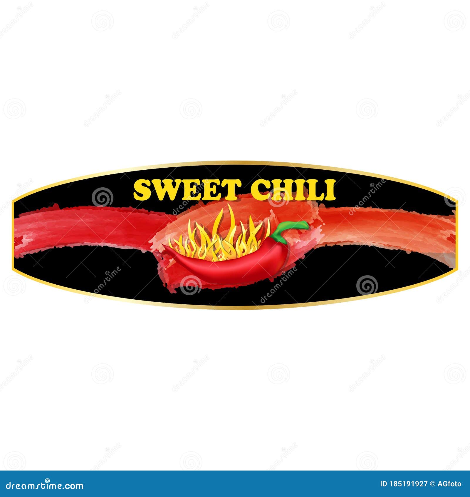 Sweet Chili label stock vector. Illustration of isolated - 185191927