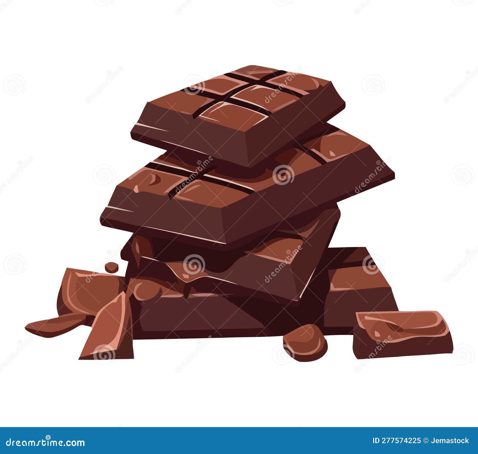 Sweet Chocolate Candy Stack Isolated on White Background Stock Vector ...