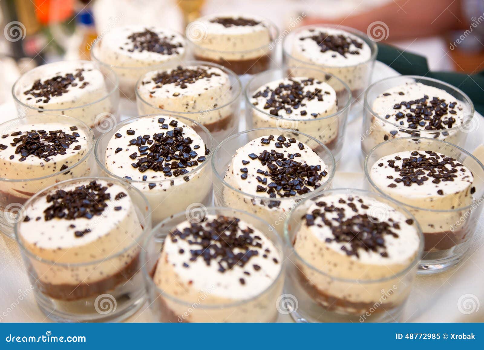 Sweet Chocolate Cream Dessert Stock Image - Image of crumb, tray: 48772985