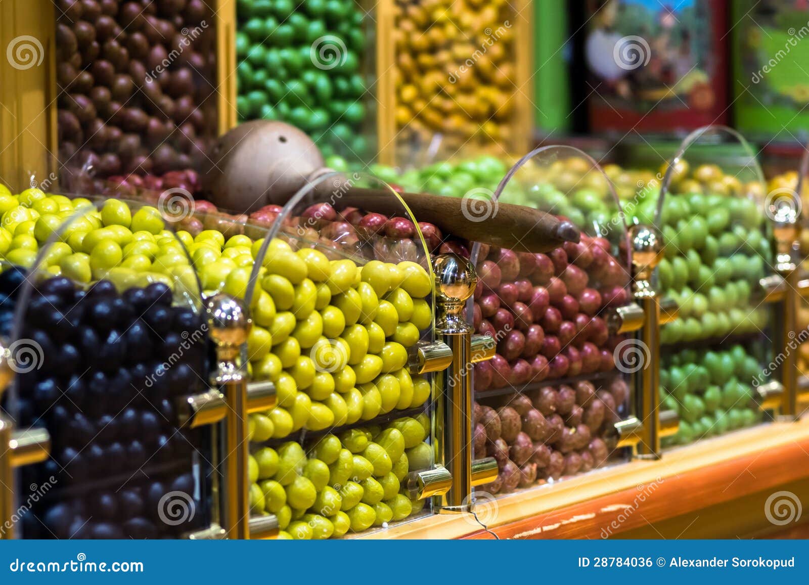 Sweet Chocolate Drops in Confectionary Shop Stock Photo - Image of ...