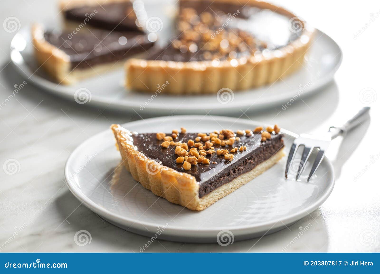Sweet Chocolate Pie with Crushed Nuts Stock Image - Image of cocoa ...