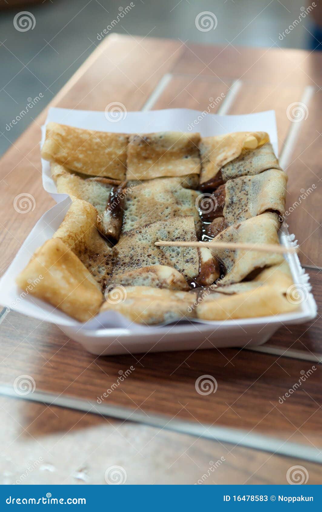 Sweet Chocolate Roti Filled with Banana Stock Image - Image of coco ...