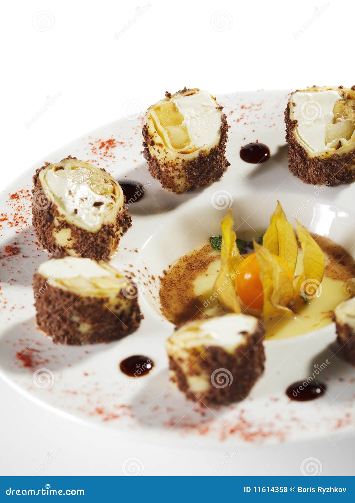Sweet Chocolate Sushi Roll stock photo. Image of fruit - 11614358