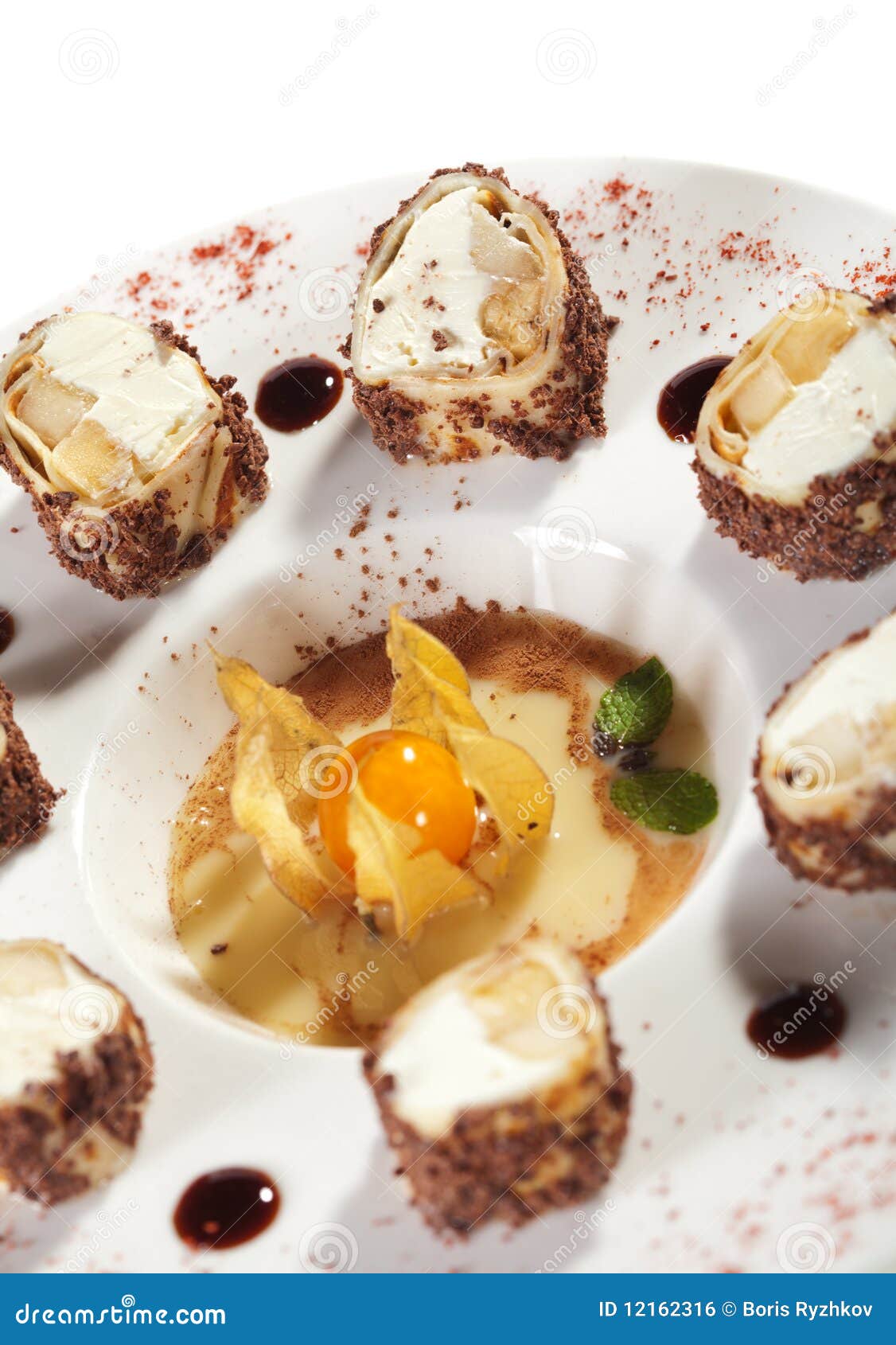 Sweet Chocolate Sushi Roll stock photo. Image of cocoa - 12162316