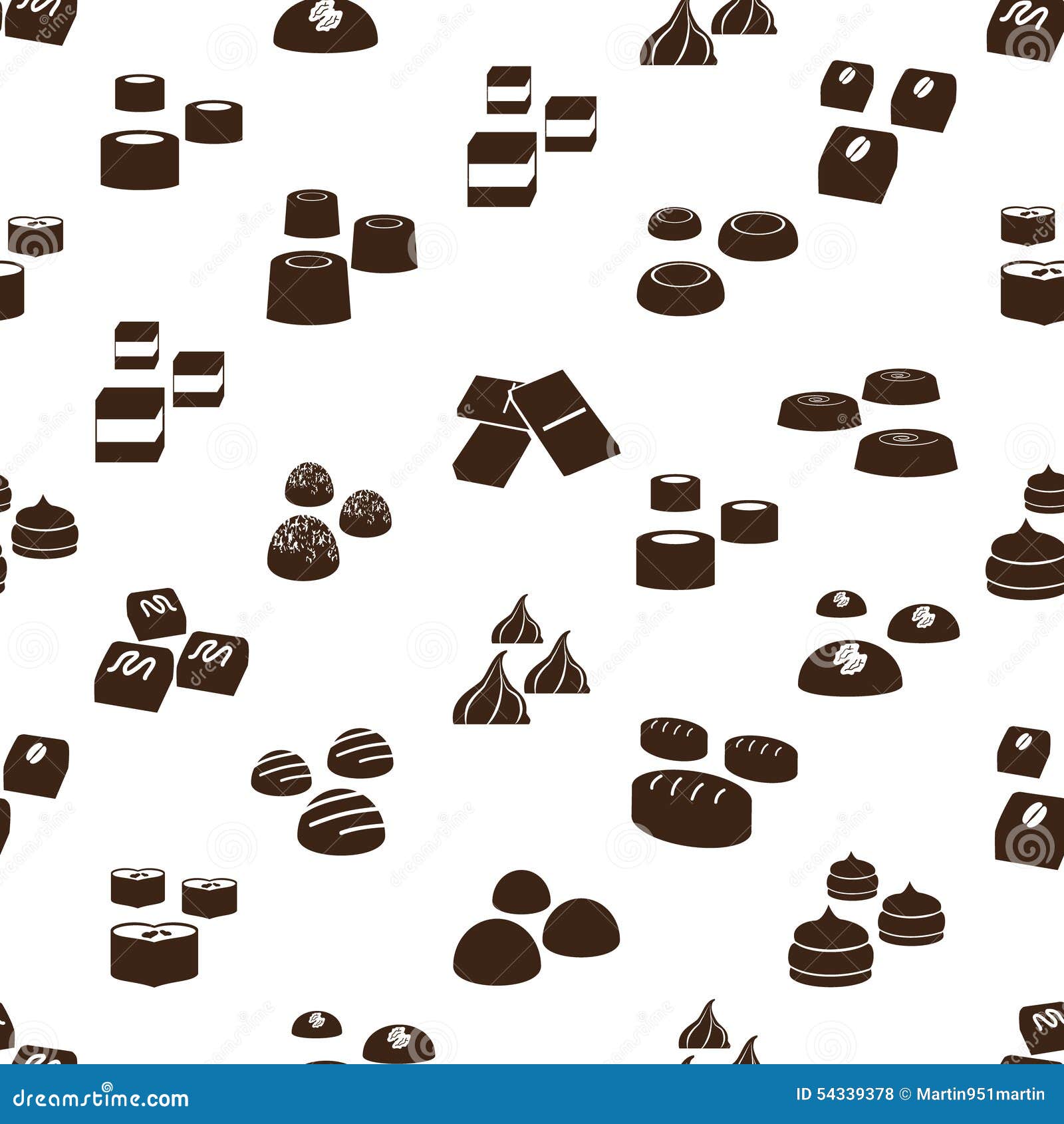 Sweet Chocolate Truffles Icons Seamless Pattern Eps10 Stock Vector ...