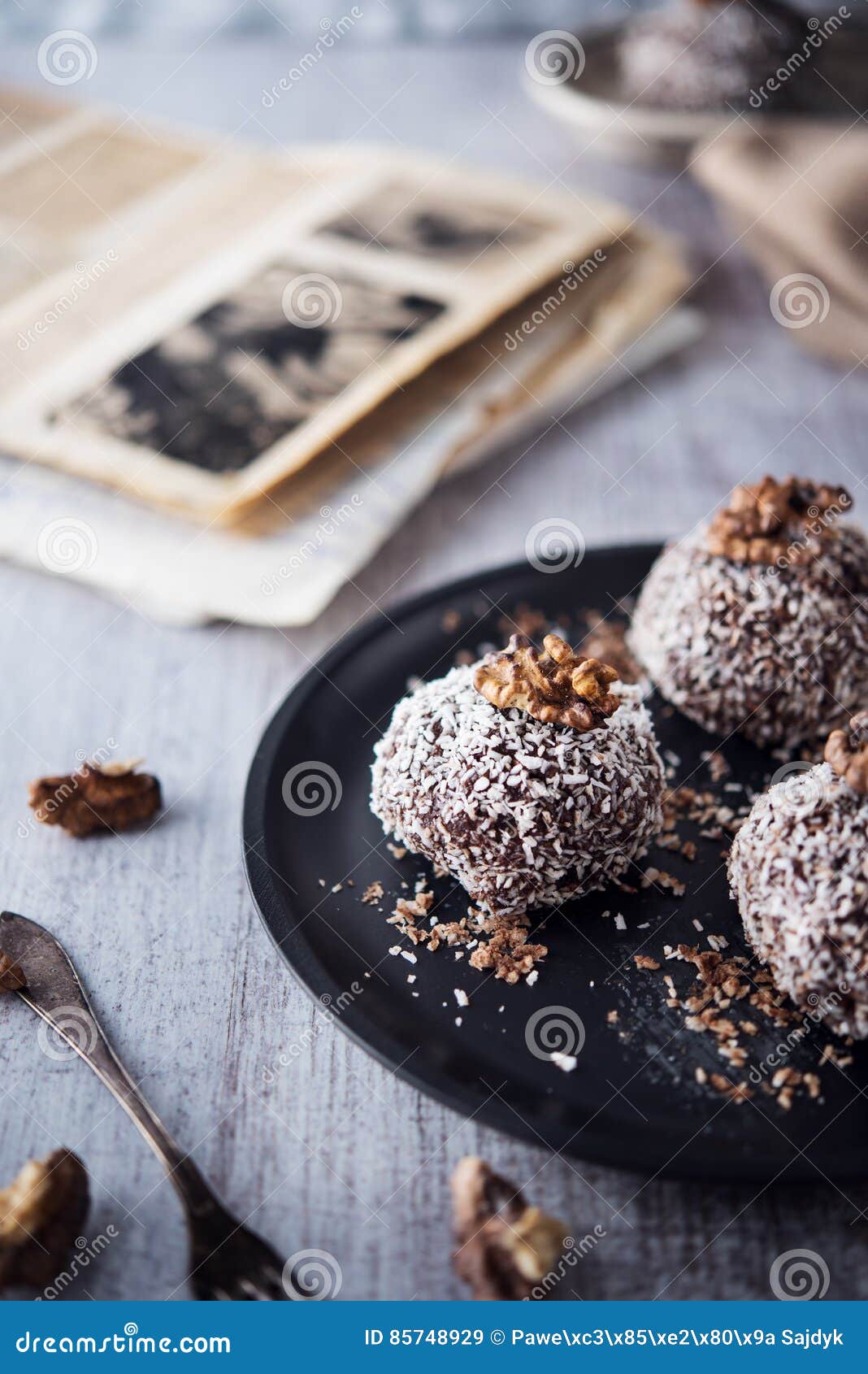 Sweet chocolate truffles stock image. Image of confection - 85748929