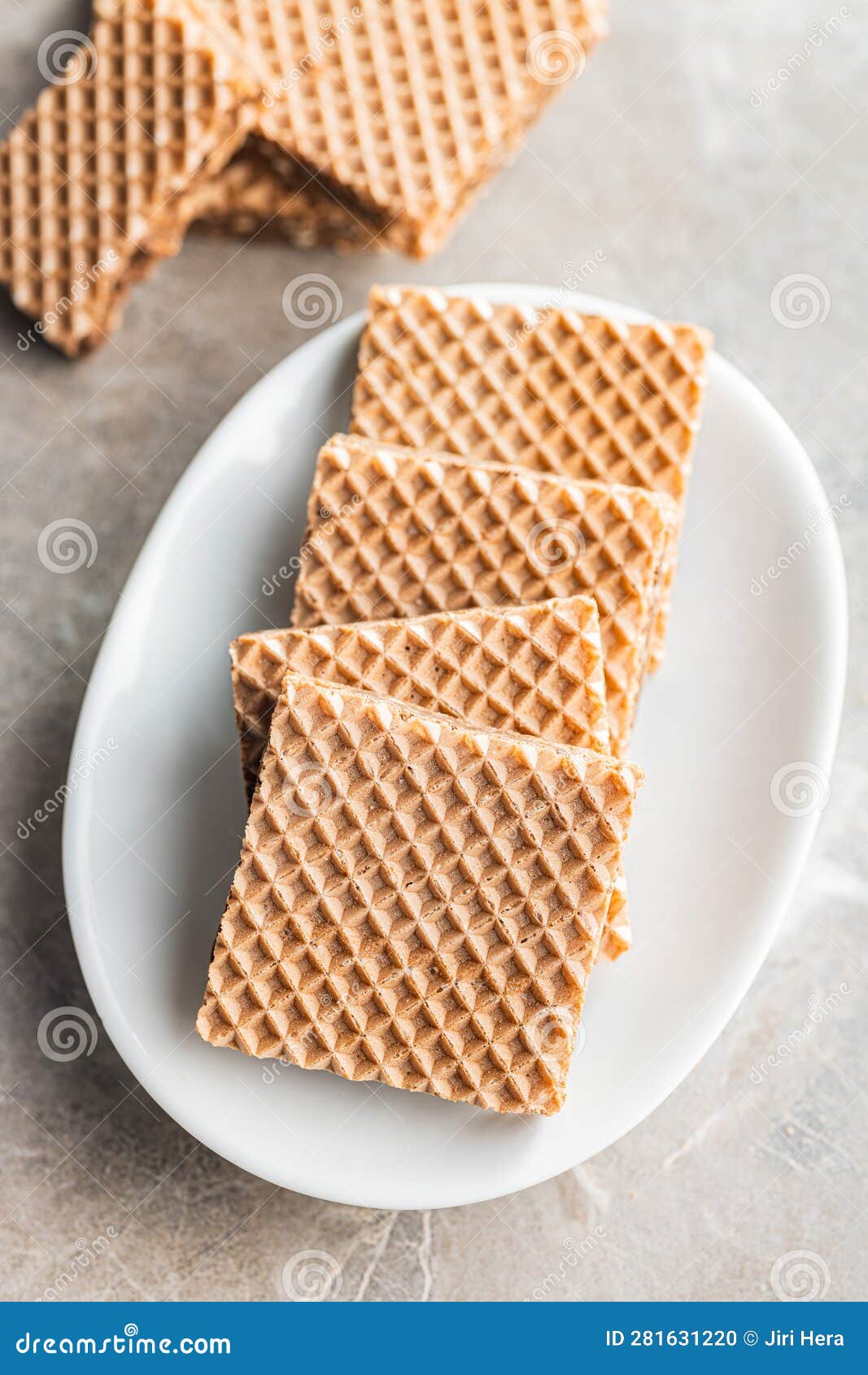 Sweet Chocolate Wafer on Plate Stock Photo - Image of crunchy, food ...