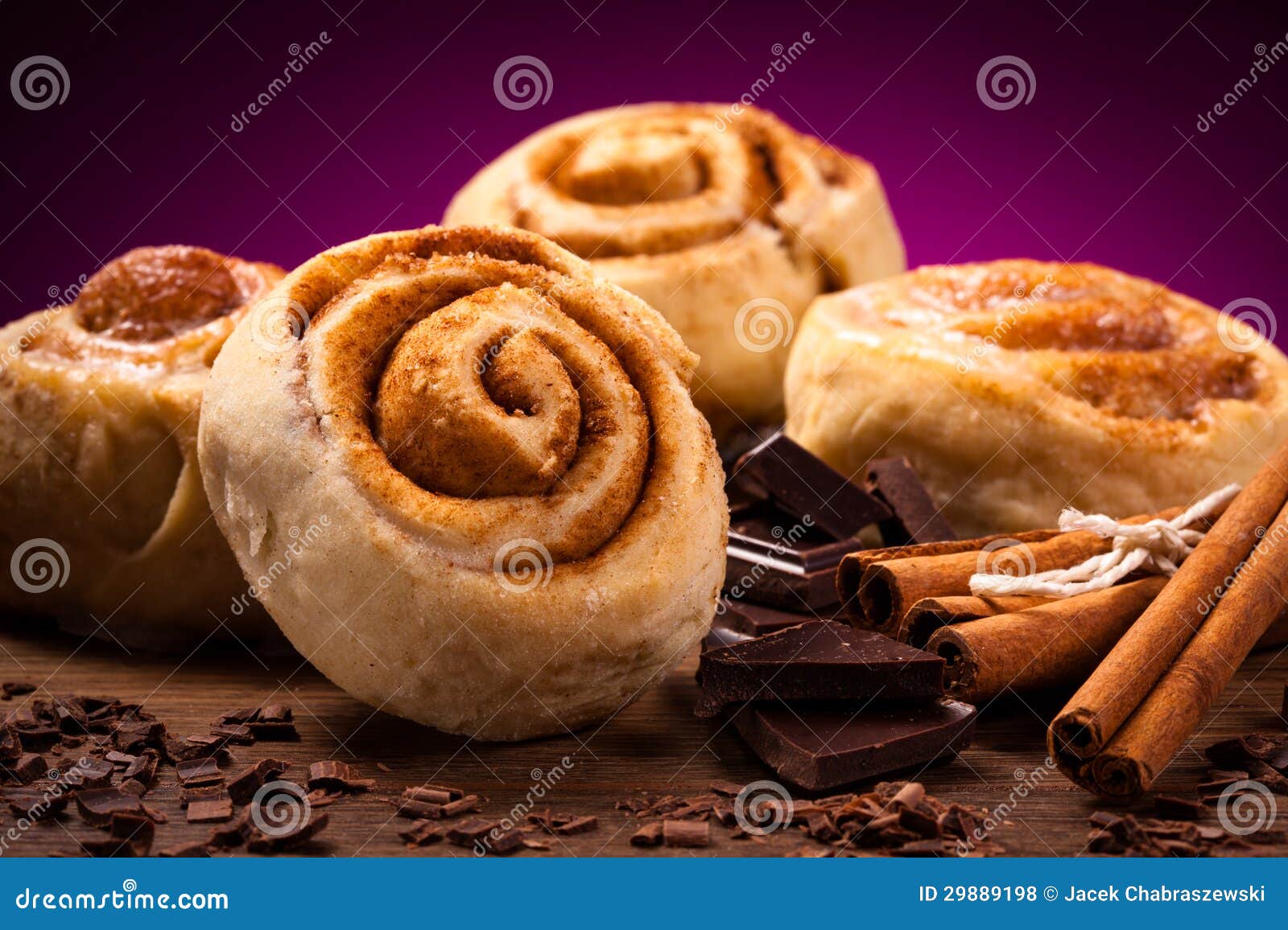 Sweet cinnamon rolls stock photo. Image of buns, bread - 29889198