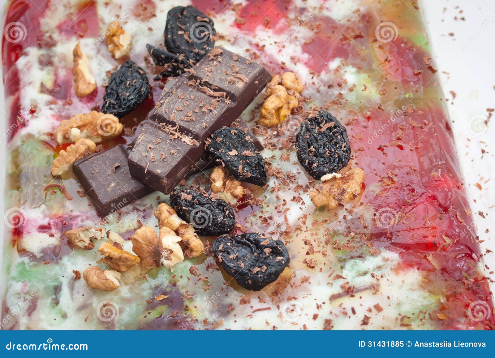 Sweet Cold Red Jelly Pie with Prune Stock Image - Image of delicious ...