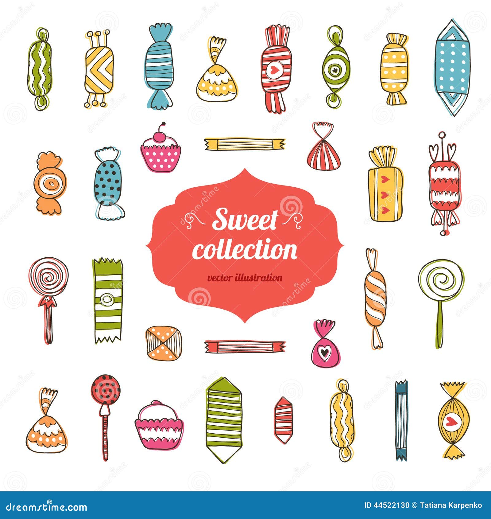 Sweet collection stock vector. Illustration of collection - 44522130