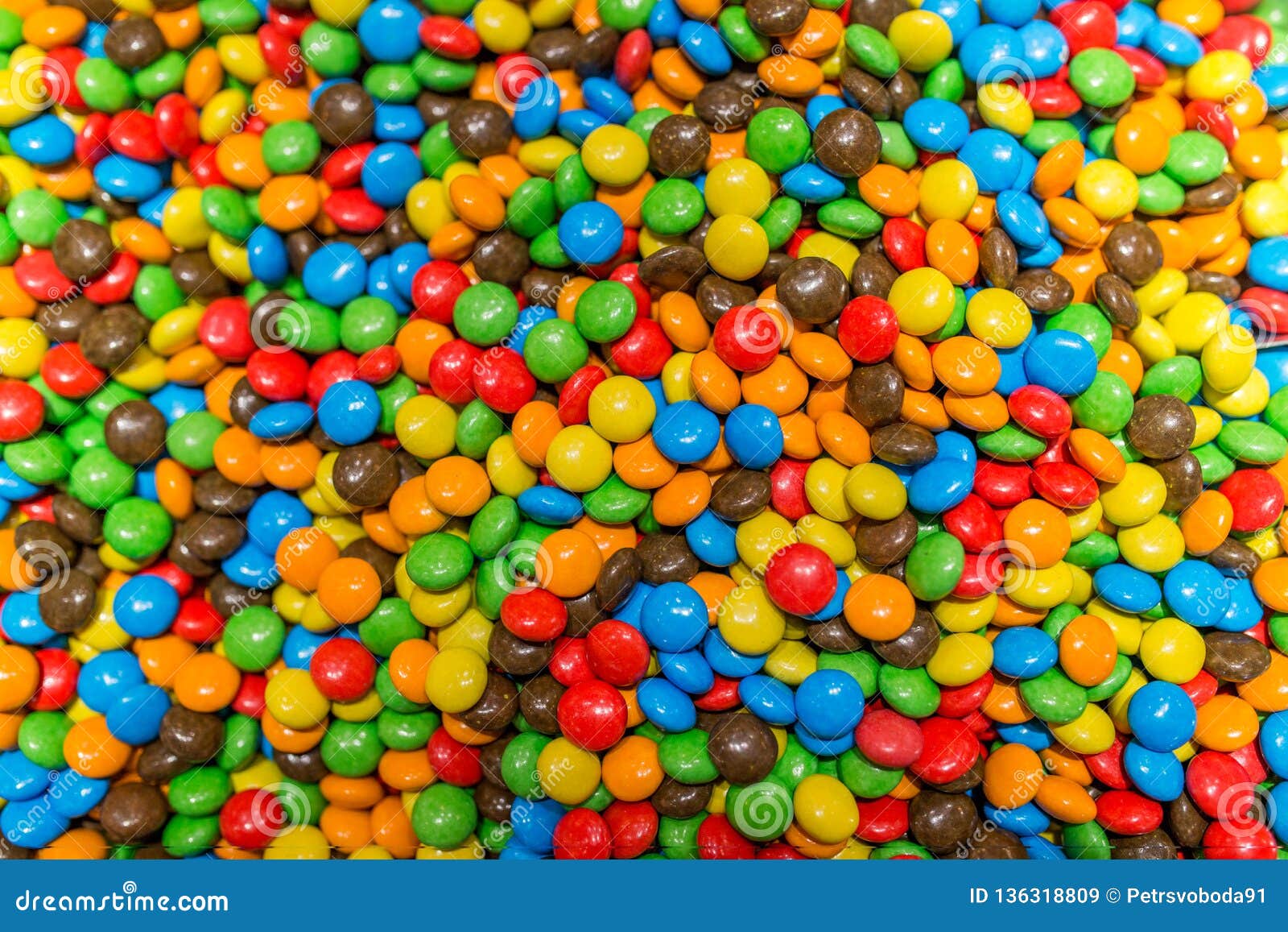 Sweet Color Candy Filled with Chocholate or Chewy Jelly. Stock Image ...