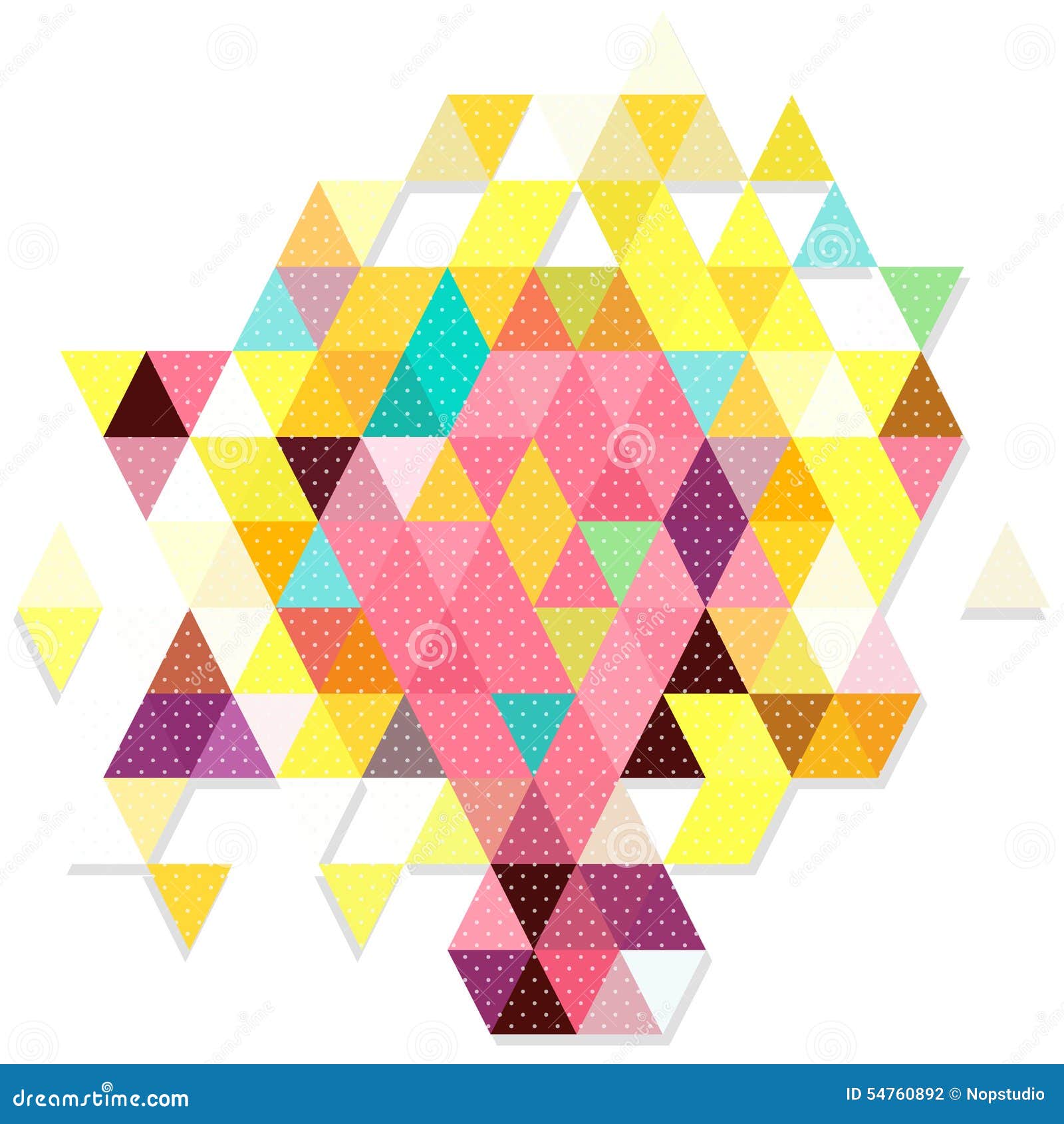 Sweet Color Object Triangles in Dot Pattern Stock Vector - Illustration ...