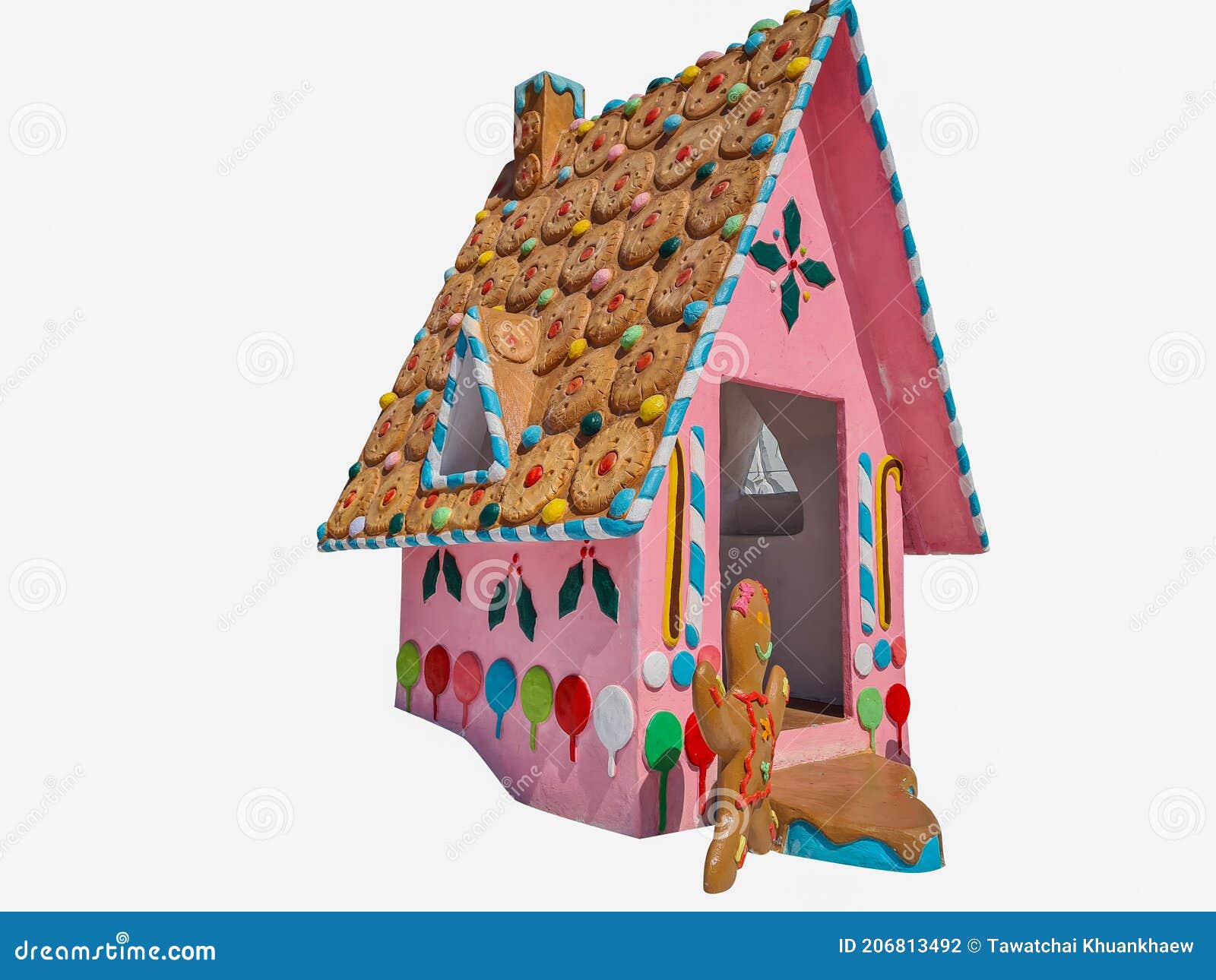 Sweet Colored Cake House on Isolated White Background Stock Photo ...