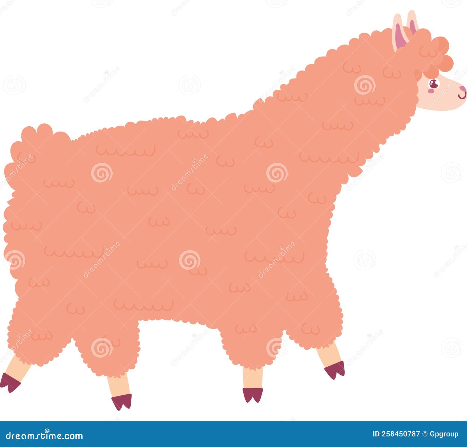 Sweet colored llama stock vector. Illustration of llama - 258450787