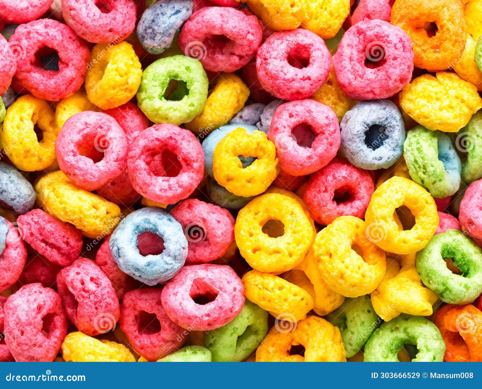Sweet Colorful Cereal Rings on a White Plate Stock Image - Image of ...