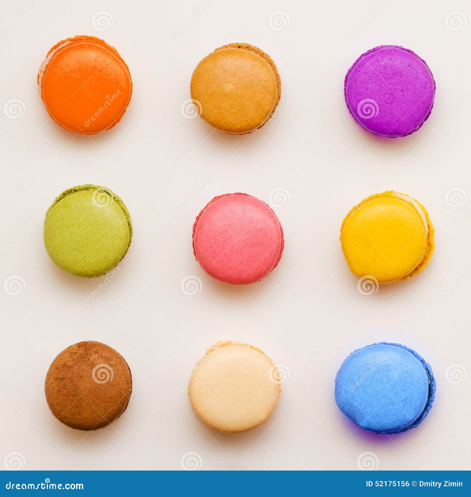 Sweet Colorful Macaroons. Top View Stock Photo - Image of cookie ...