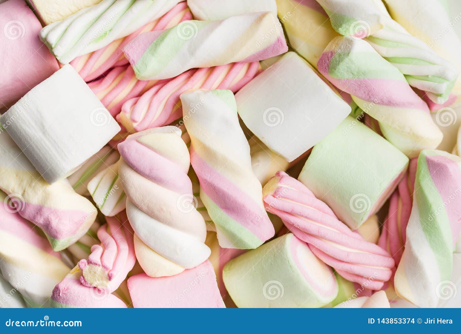 Sweet Colorful Marshmallows Stock Photo - Image of soft, flat: 143853374