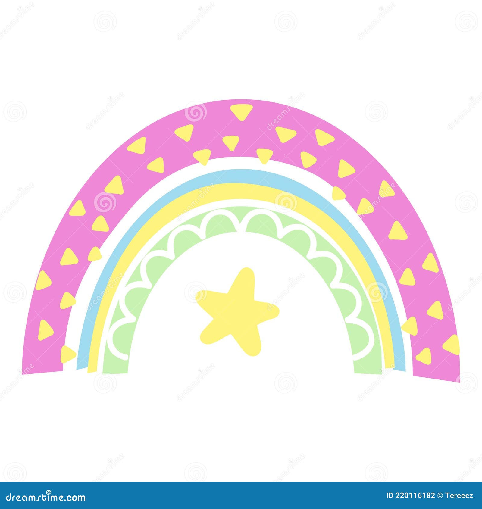 Sweet Colorful Pastel Rainbow Isolated Stock Vector - Illustration of ...