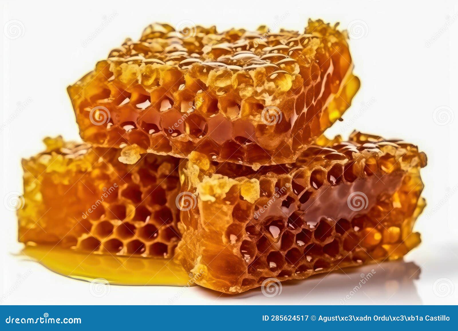 Sweet Combs with Honey, Isolated on White. Stock Illustration ...