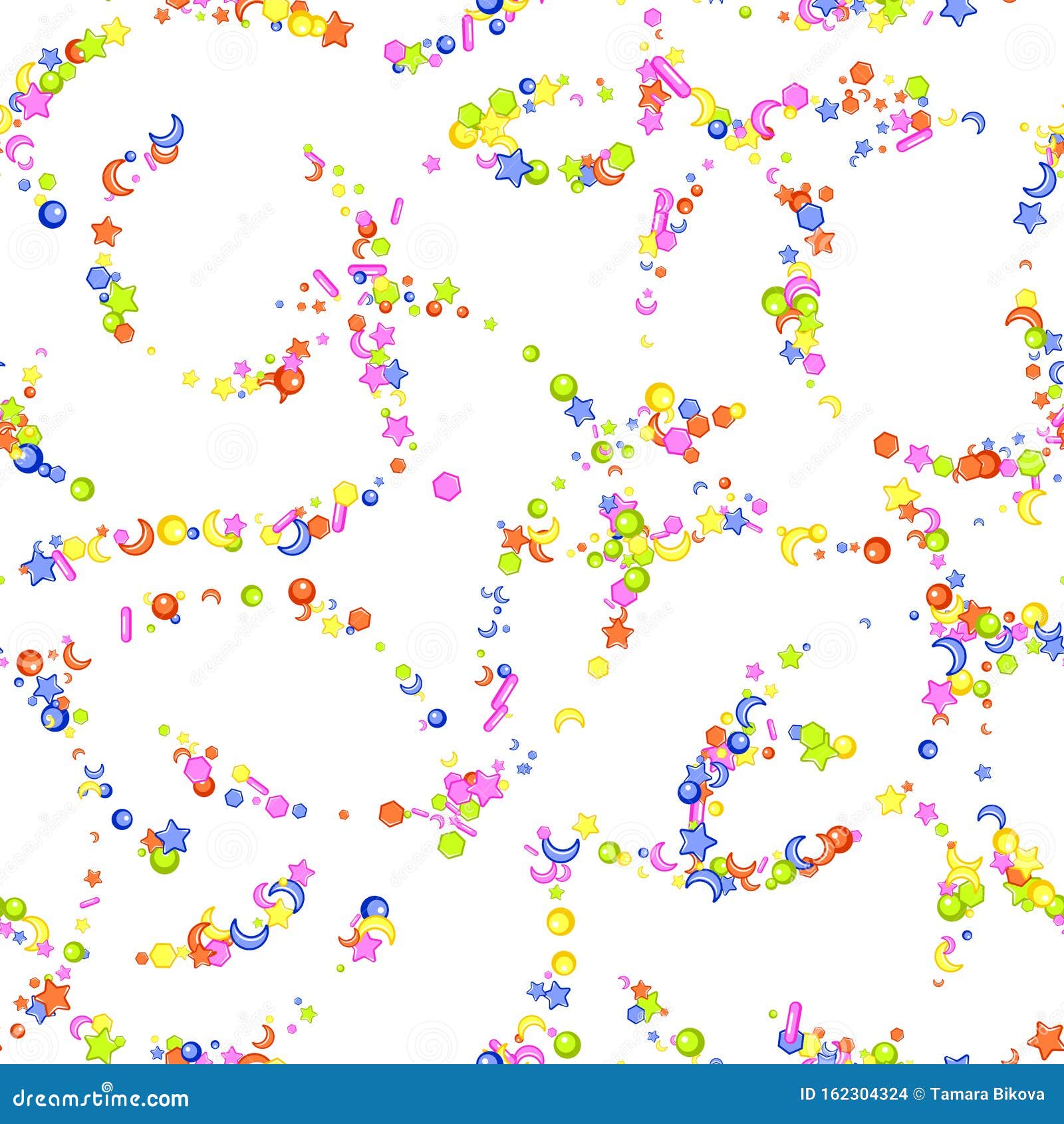 Sweet Confetti Seamless Pattern Stock Photo - Image of food, doughnut ...
