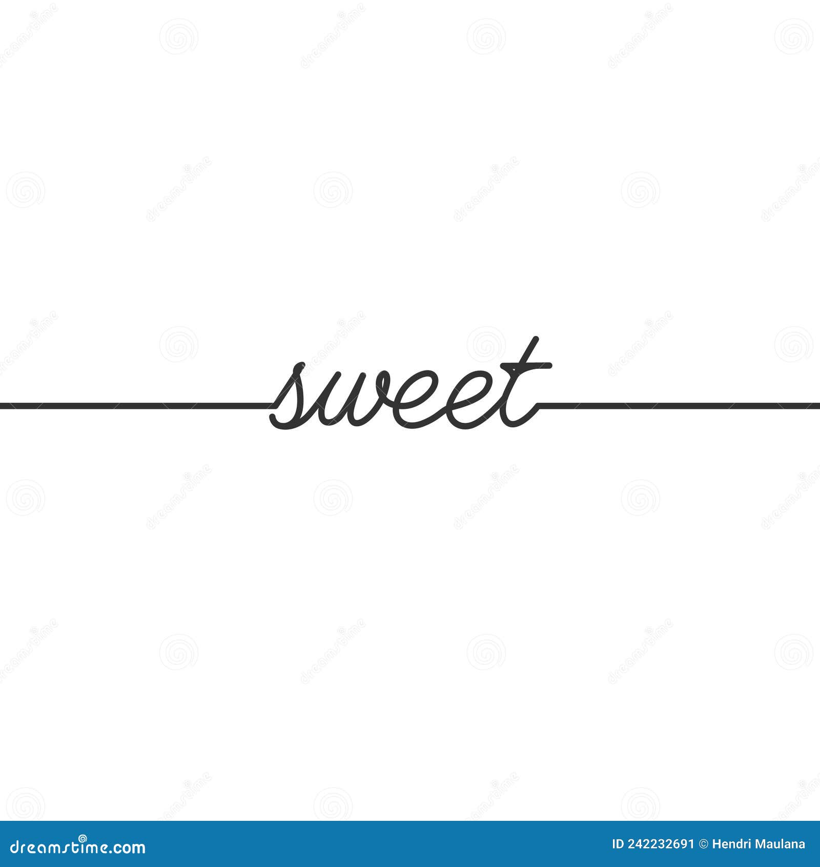 Sweet - Continuous Line Drawing Typography Lettering Minimalist Design ...