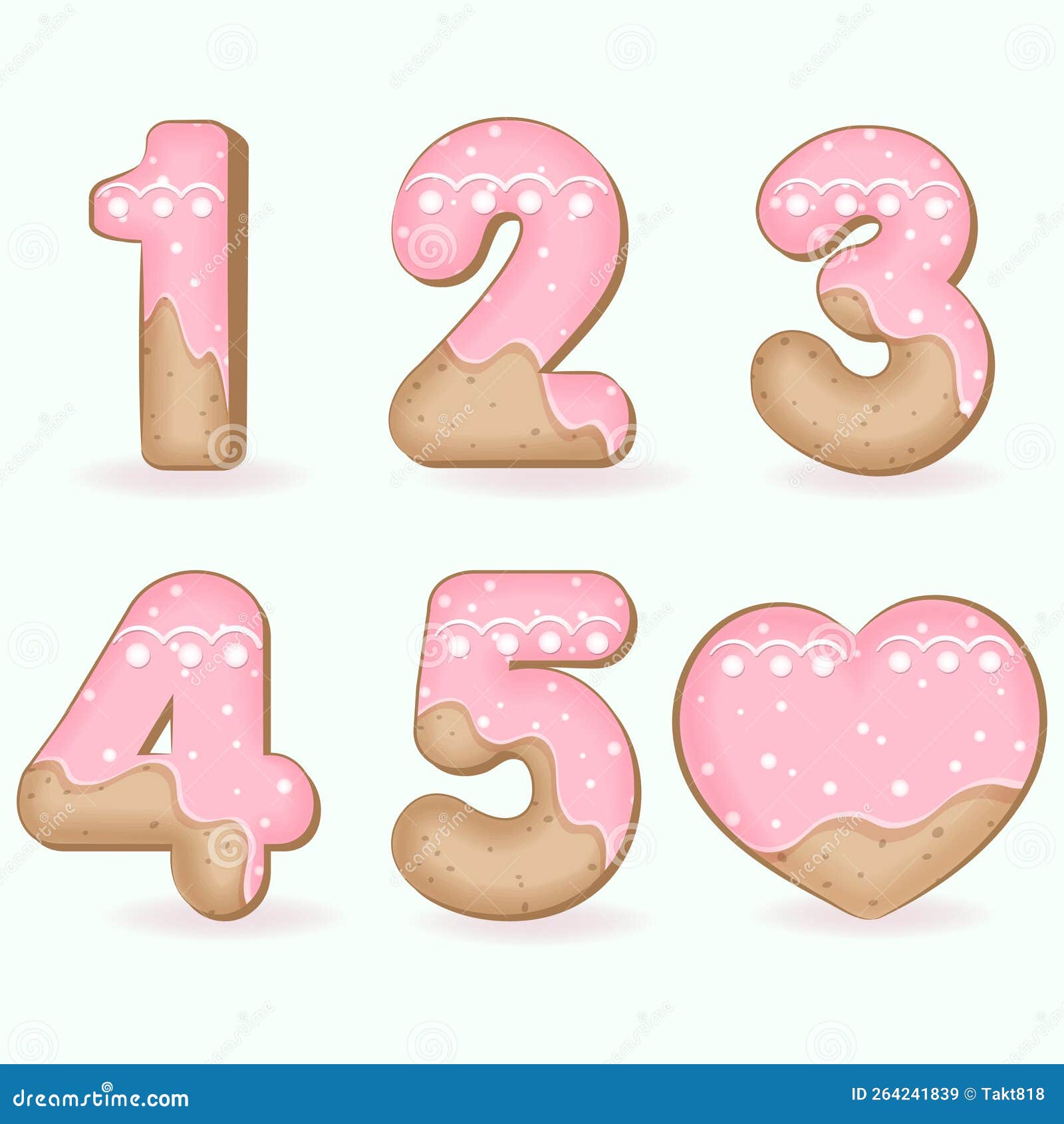 Sweet Cookie Number, Font Number Stock Vector - Illustration of vector ...