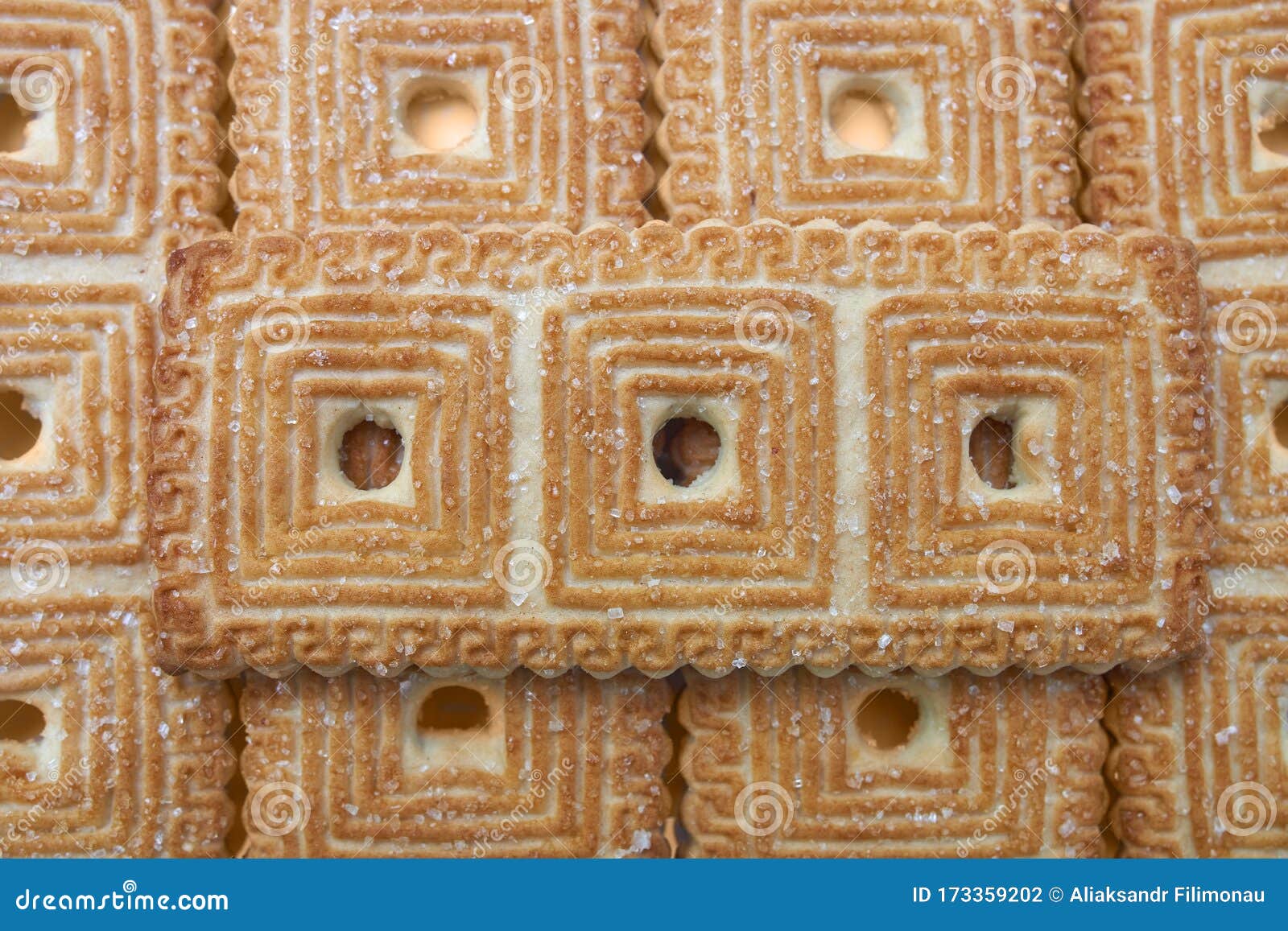 Sweet Cookies with Grains of Sugar Rectangular Shape Stock Photo ...