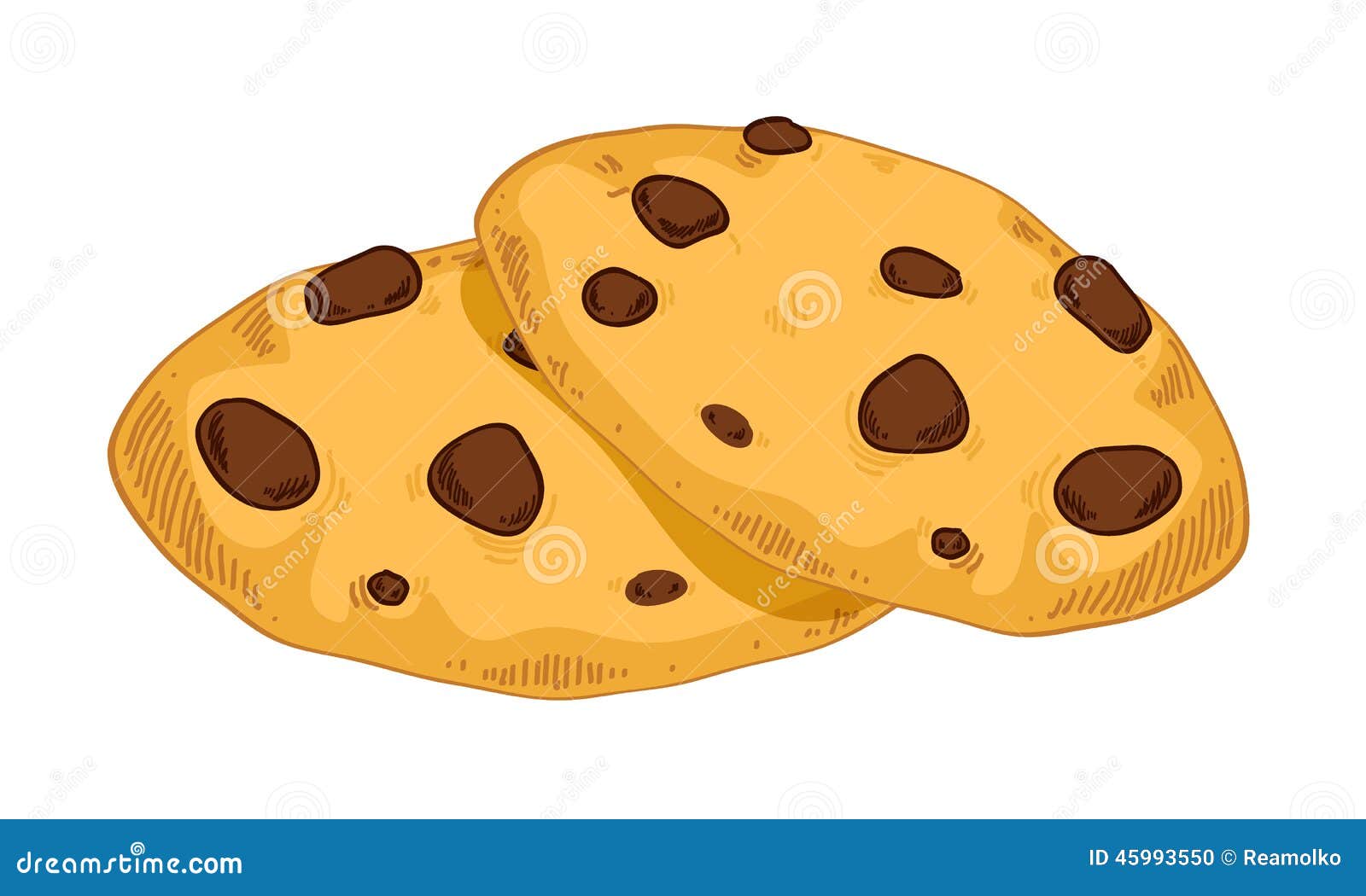 Sweet Cookies in Hand Drawn Style. Stock Vector - Illustration of ...