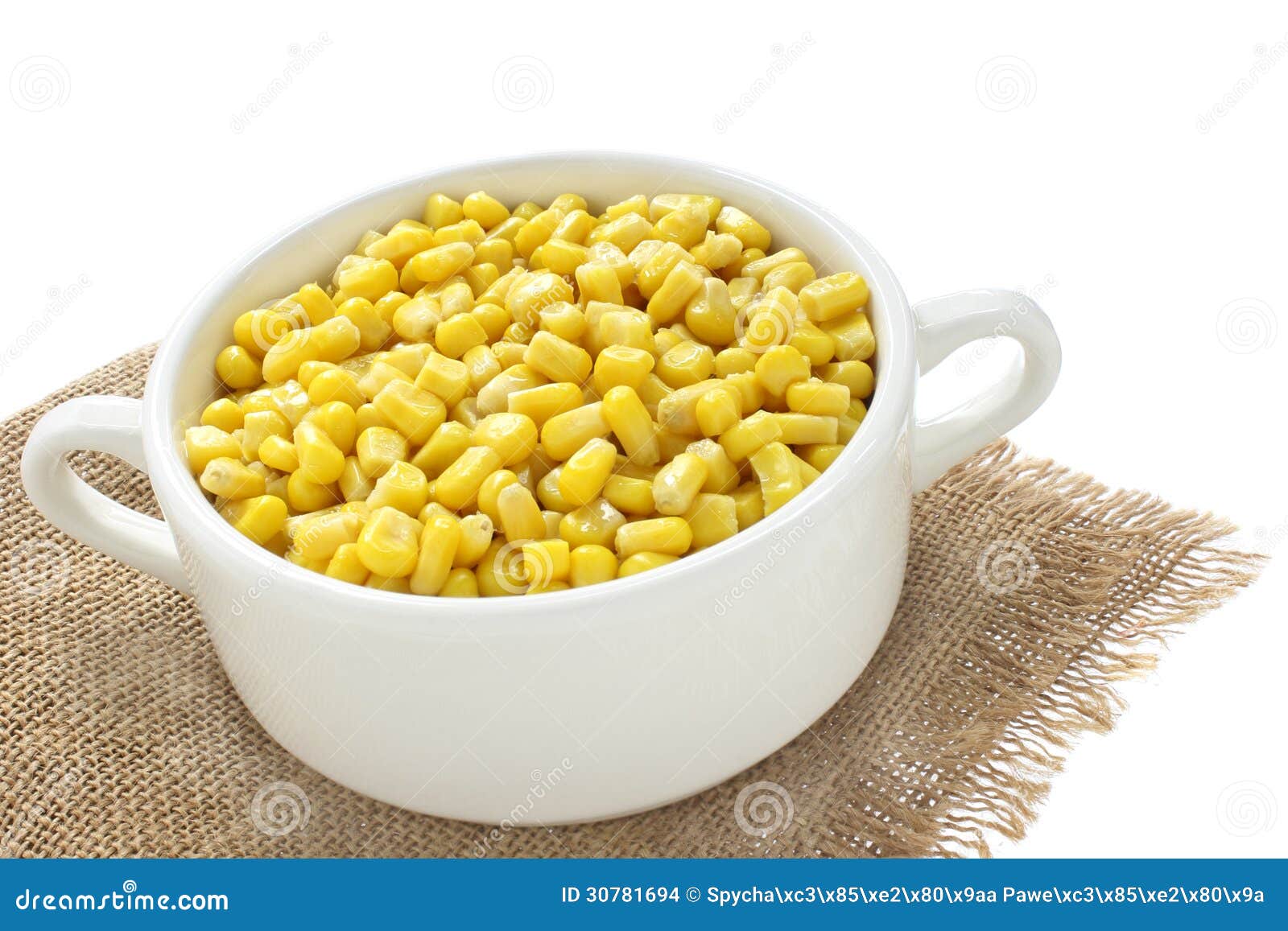 Sweet corn in a bowl stock photo. Image of bowl, grain - 30781694