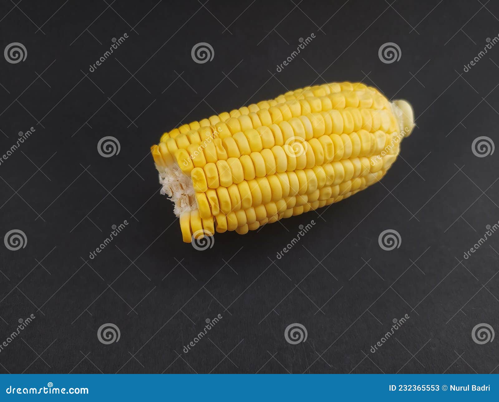 Sweet Corn Chunks on Black Background Stock Image - Image of snack ...