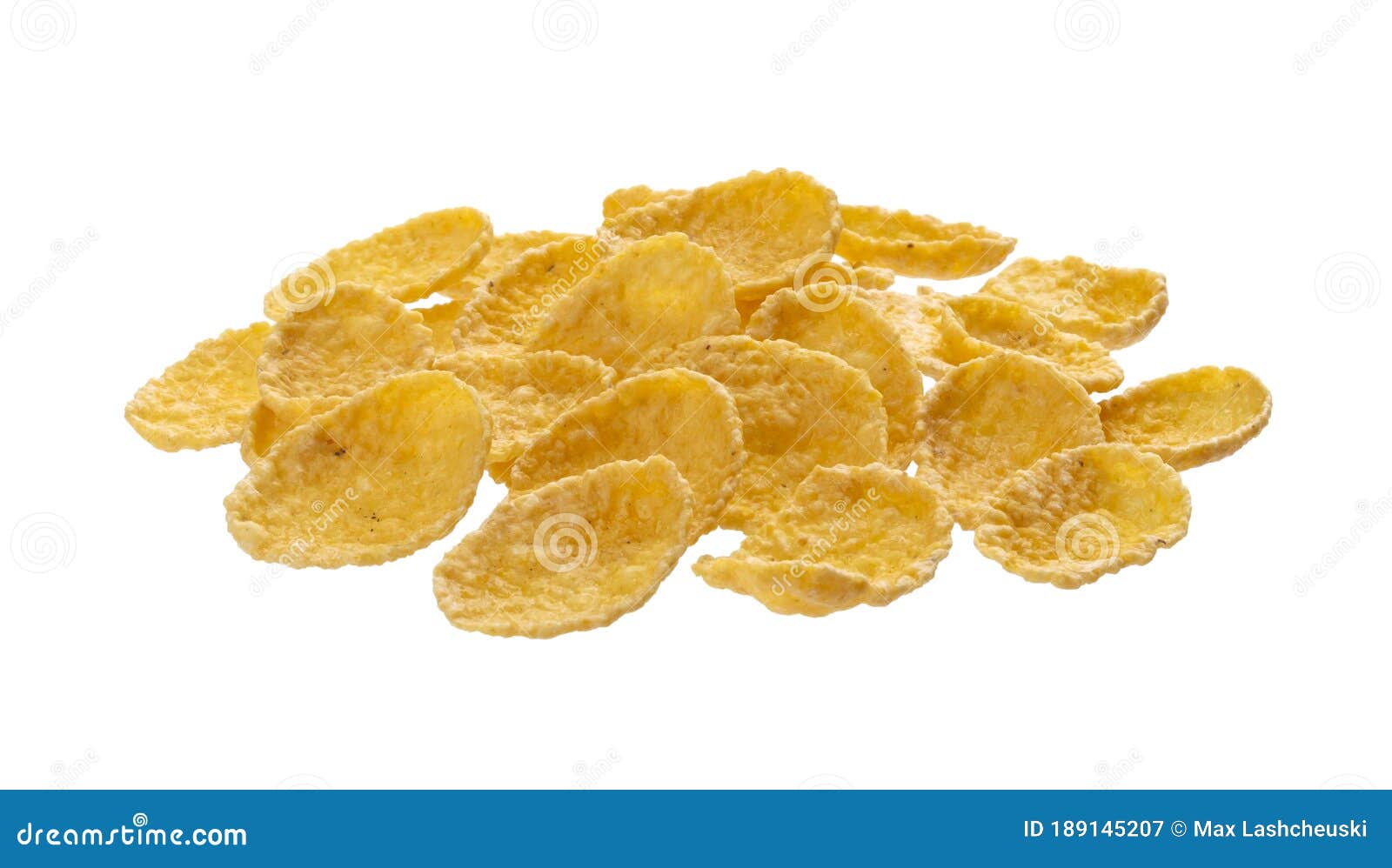 Corn Flakes Isolated on White Background Stock Image - Image of ...