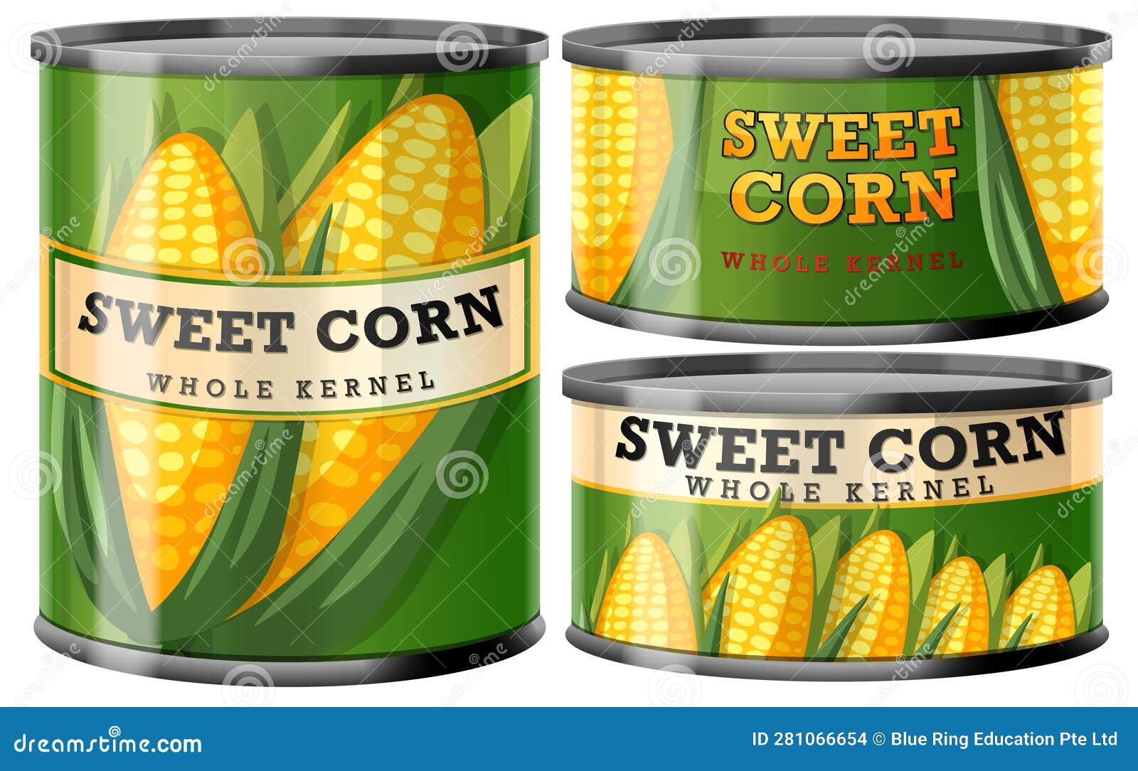 Sweet Corn Food Cans Collection Stock Vector - Illustration of artistic ...