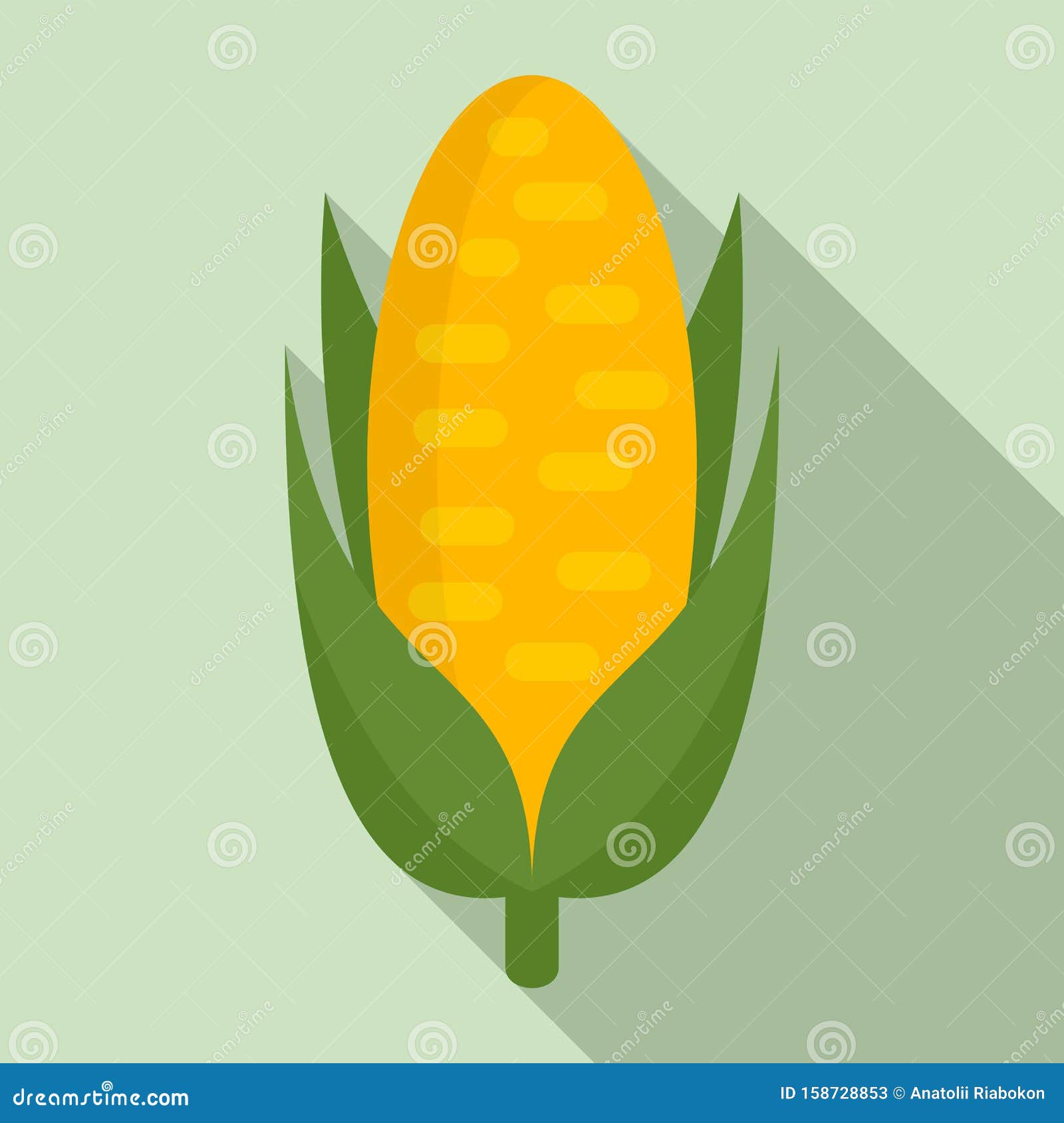 Sweet Corn Icon, Flat Style Stock Vector - Illustration of plant ...