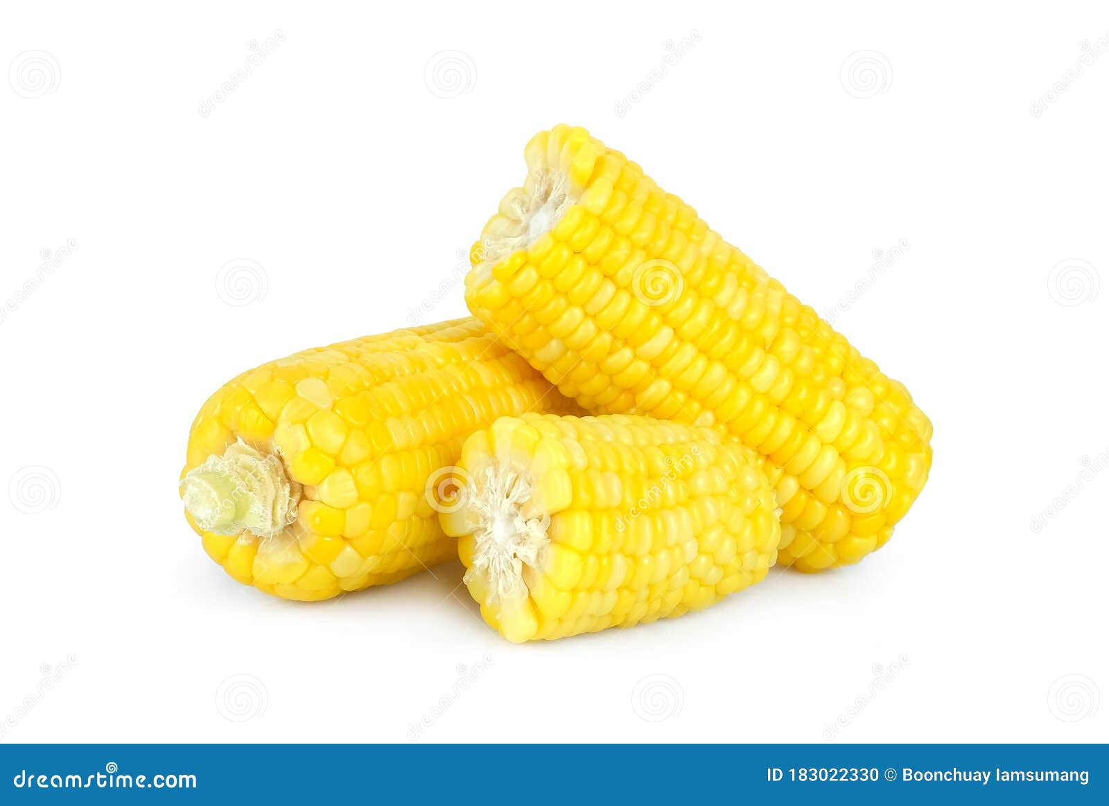 Sweet Corn Isolated on White Background Stock Photo - Image of tasty ...