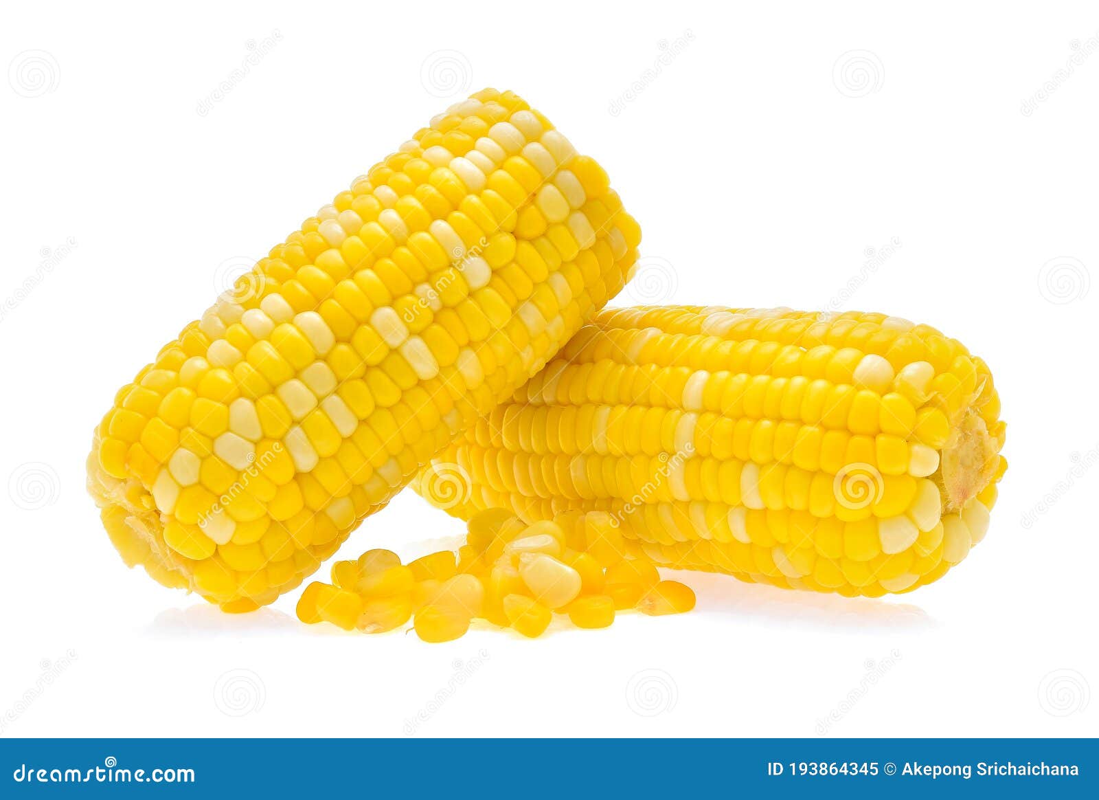 Sweet Corn Isolated on White Background Stock Image - Image of group ...