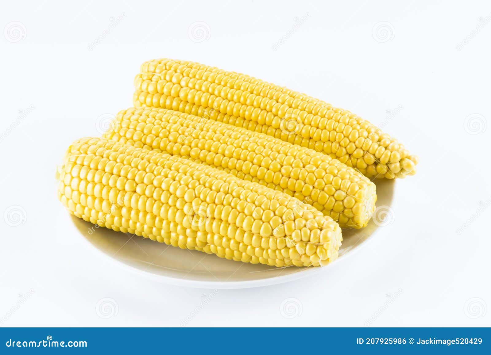 Sweet Corn Isolated on White Background Stock Photo - Image of kernels ...