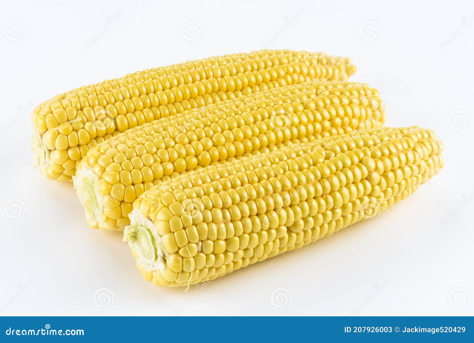 Sweet Corn Isolated on White Background Stock Image - Image of gold ...