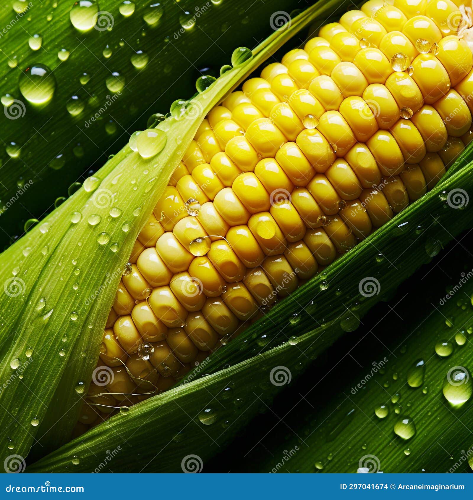 Sweet Corn Maize Ear Closeup Concept Stock Illustration - Illustration ...