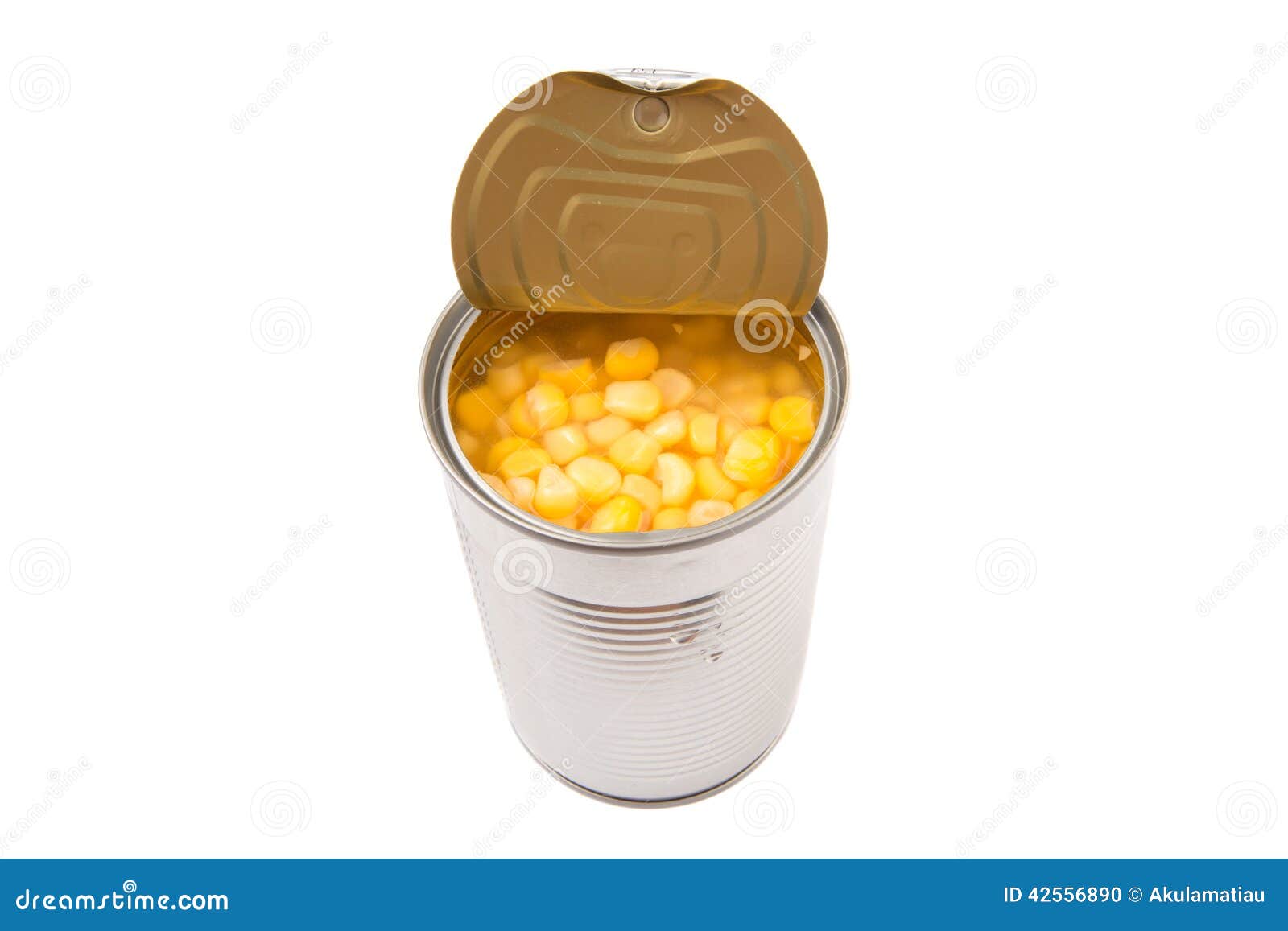 Sweet Corn in with Open Lid Tin Can III Stock Photo - Image of material ...