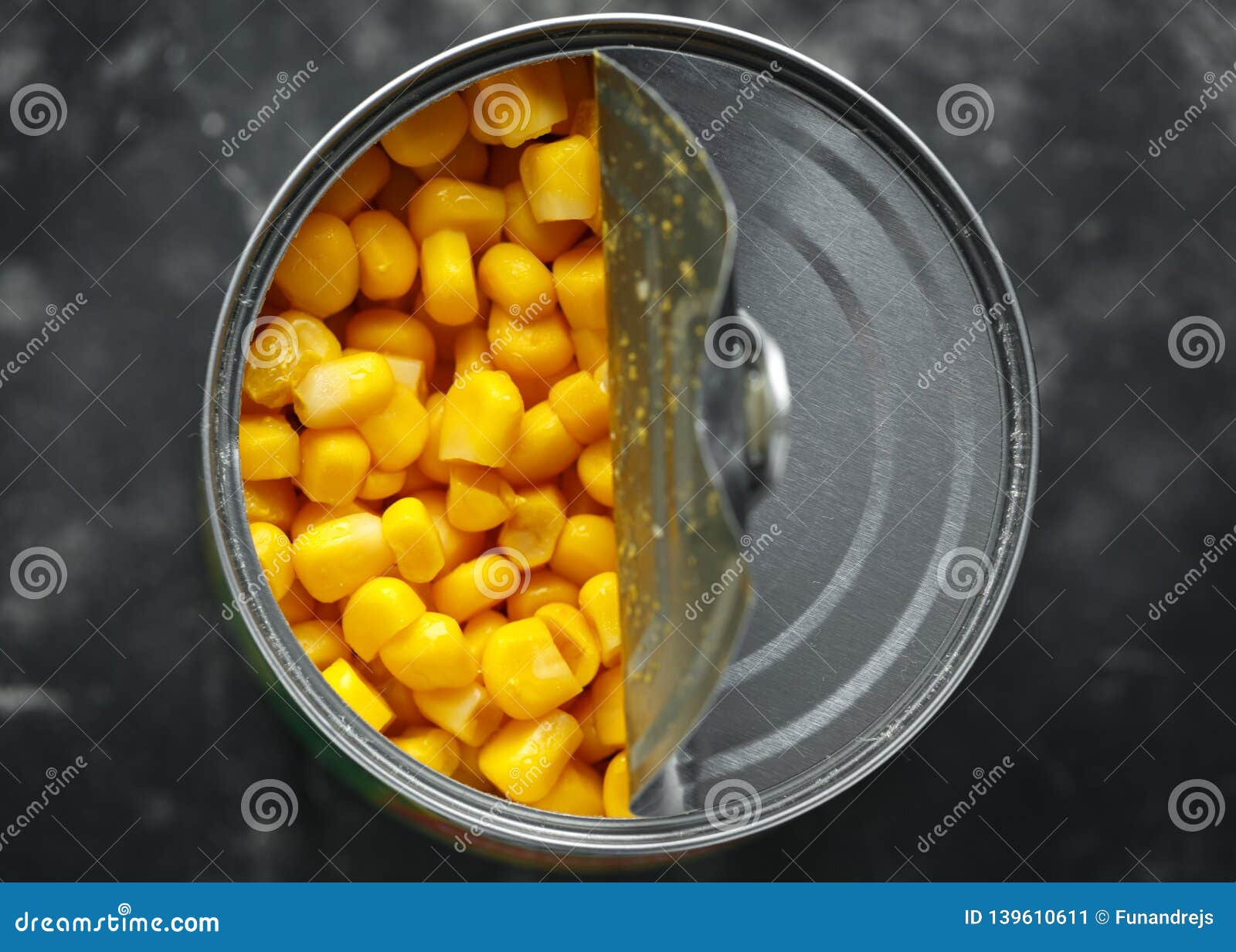 Sweet Corn in an Opened Tin Can. Stock Image - Image of food, grain ...
