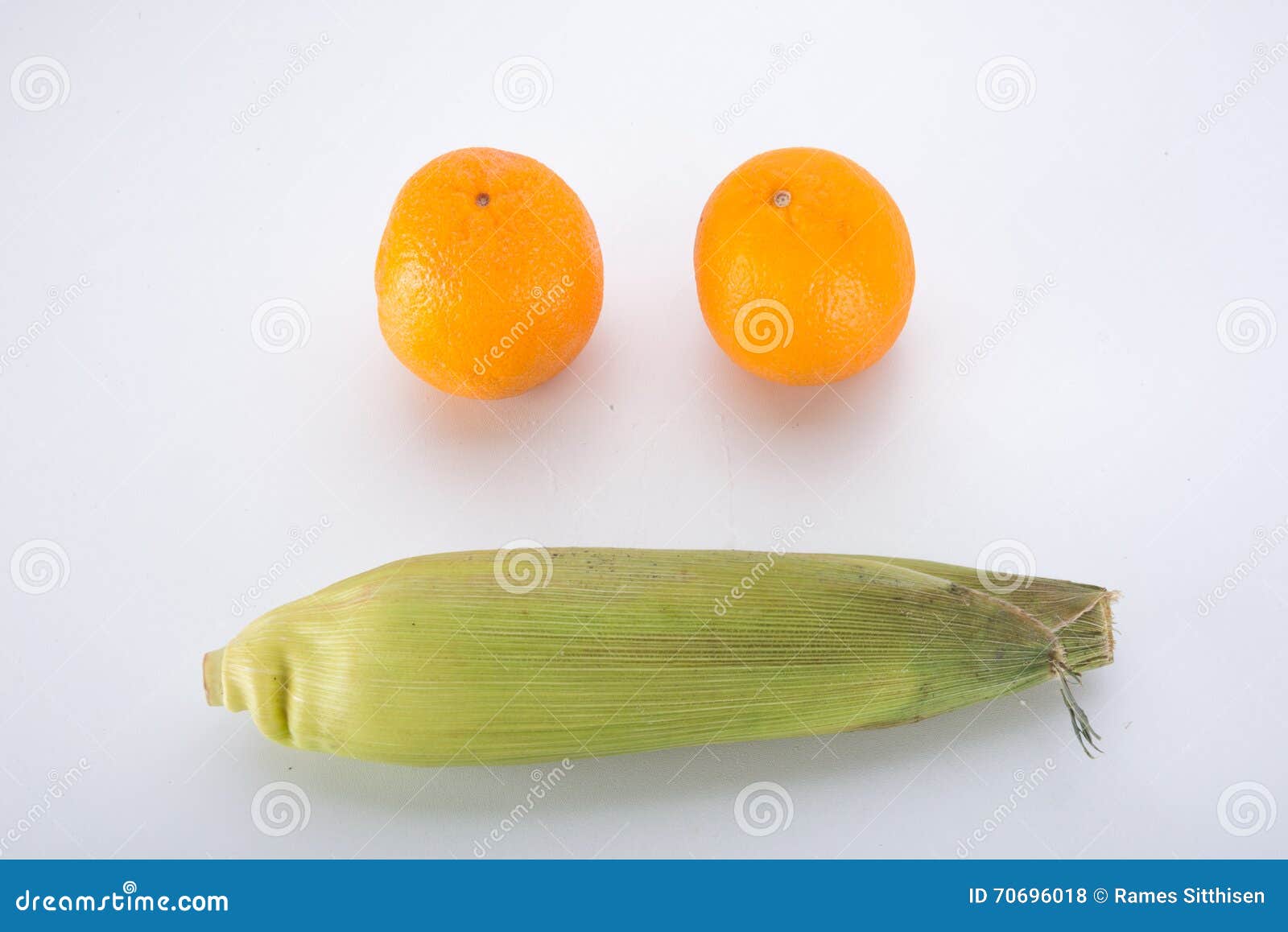Sweet Corn with Orange stock photo. Image of sweetcorn - 70696018