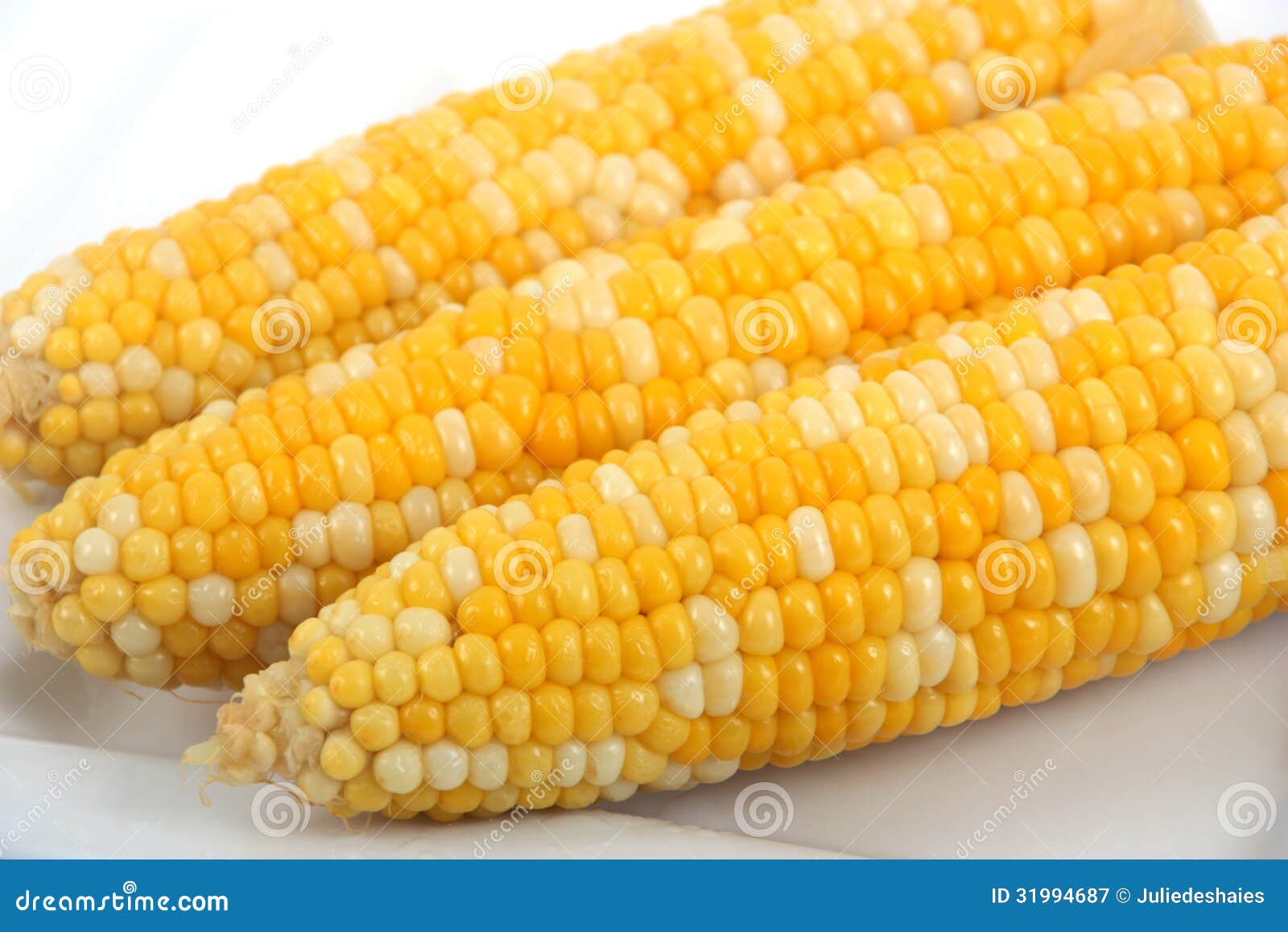 Sweet corn on a plate stock image. Image of sweetcorn - 31994687