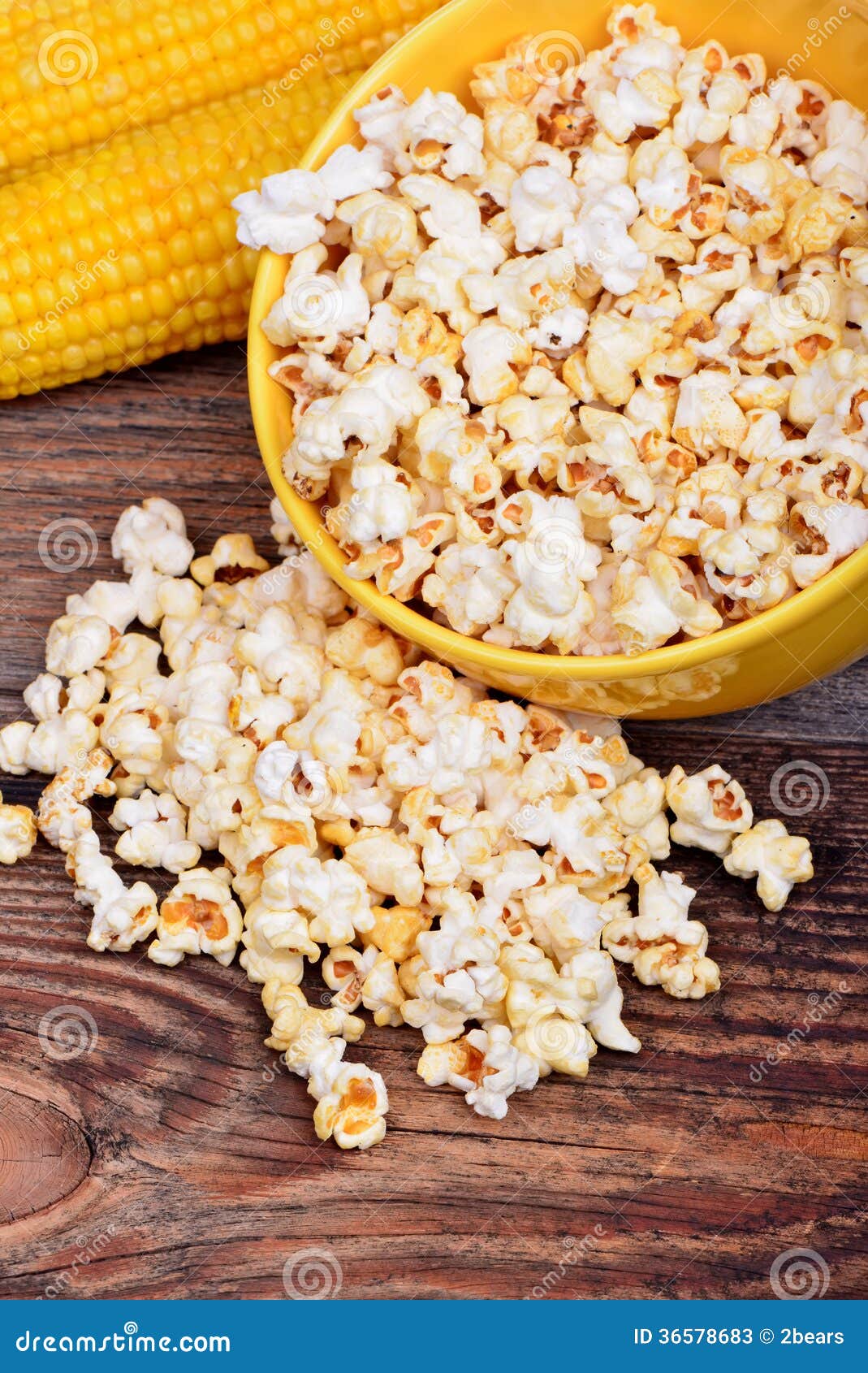Sweet corn and popcorn stock image. Image of movie, salt - 36578683