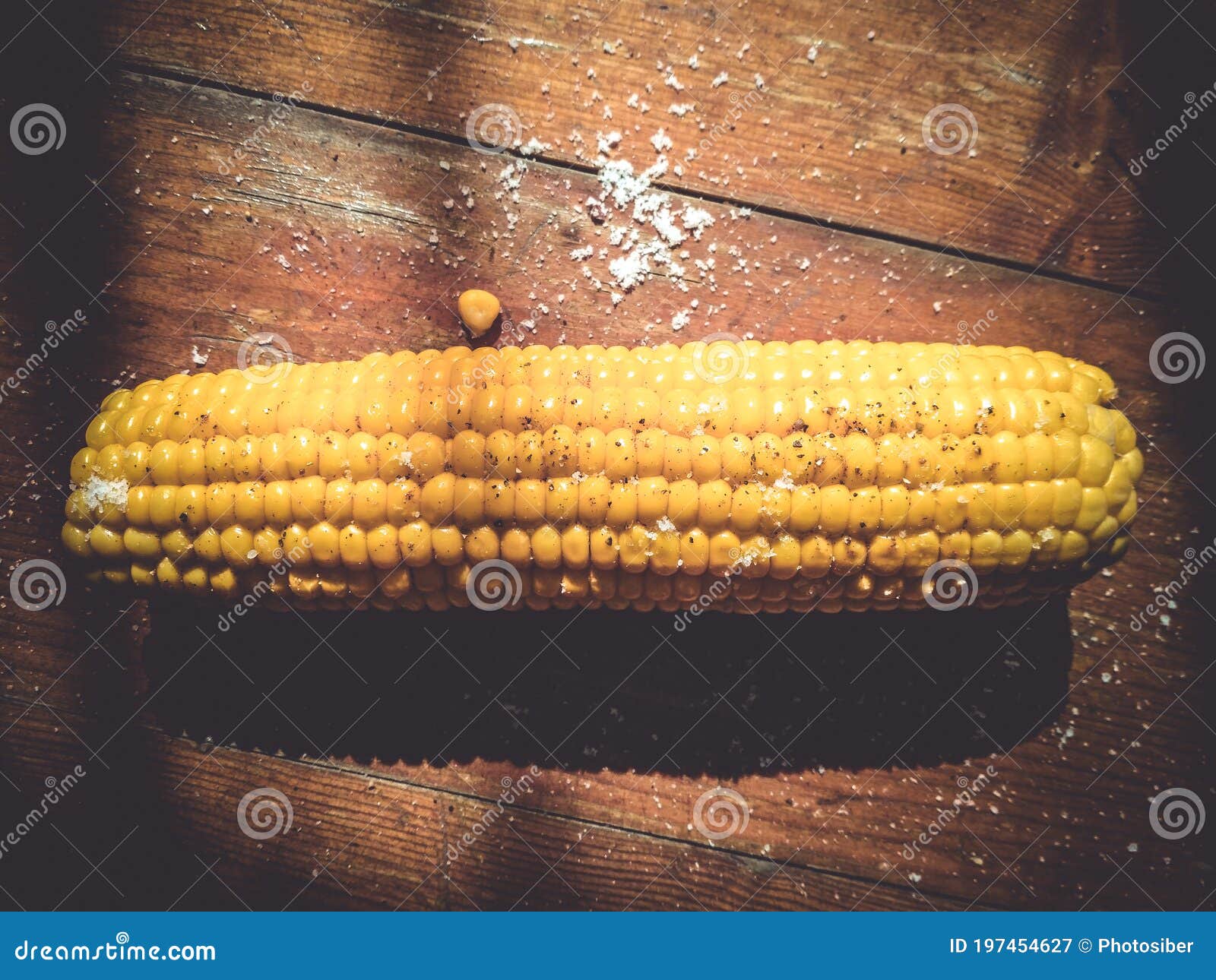 Sweet Corn on the Table with Salt Stock Image - Image of pepper ...