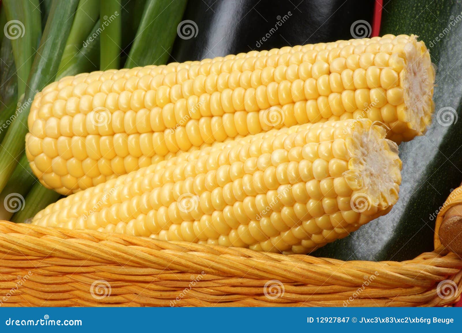 Sweet Corn in a Vegetable Basket Stock Image - Image of diet, ready ...