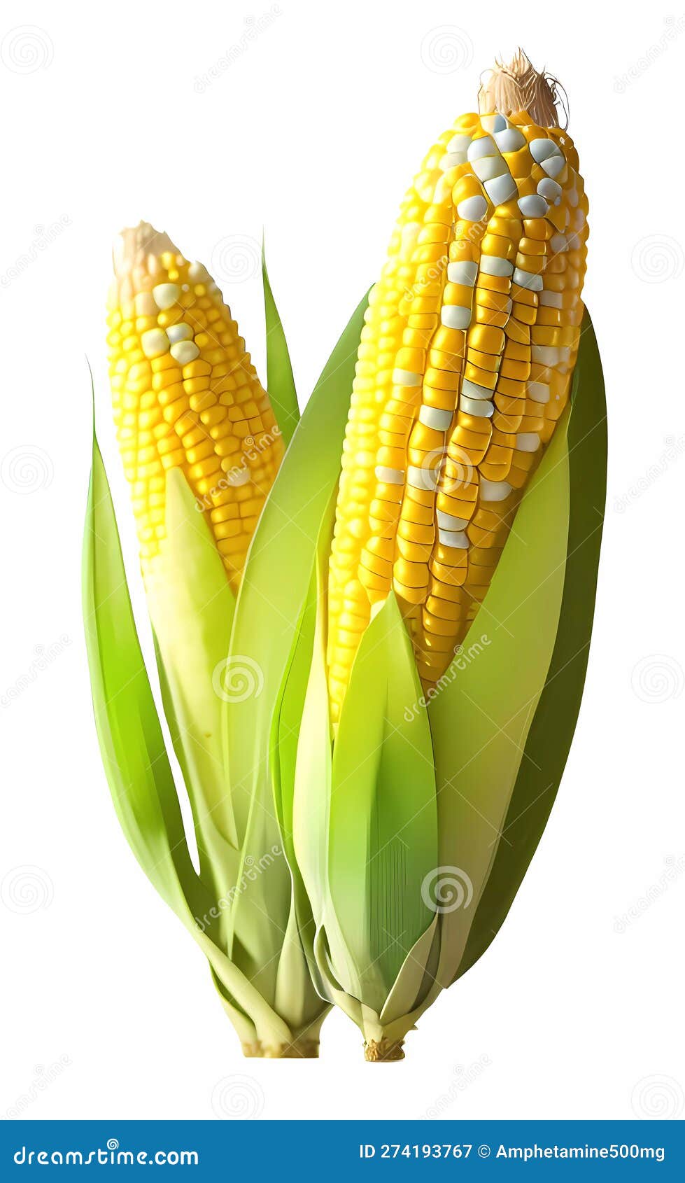 Sweet Corn on White Background Stock Illustration - Illustration of ...